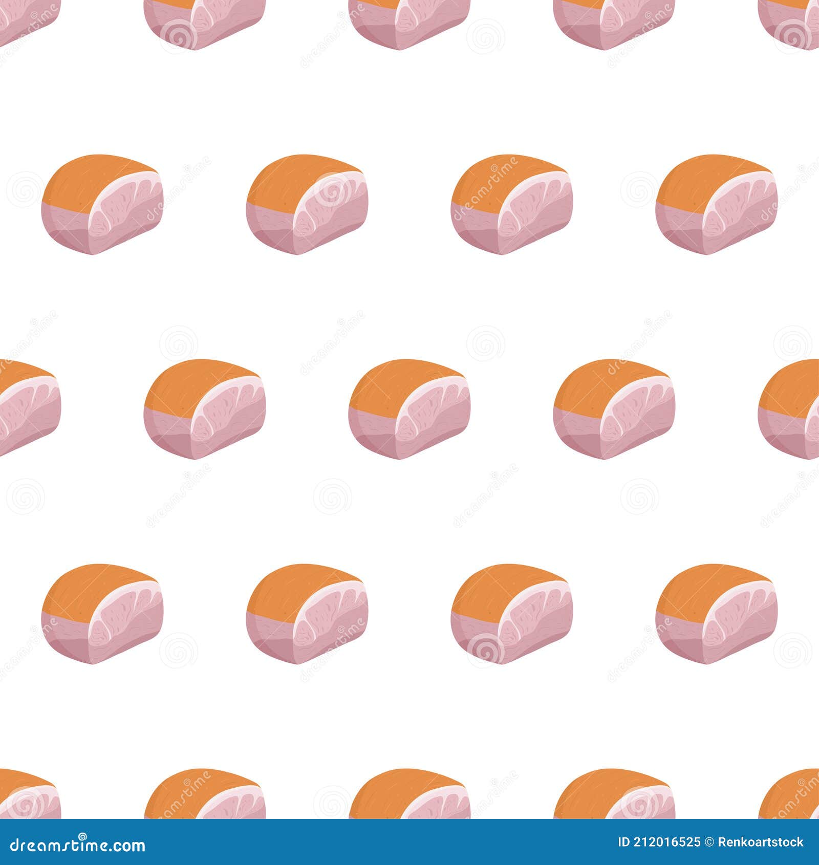 Cartoon Seamless Pattern for Fabric Design with Ham Meat. Stock Vector ...