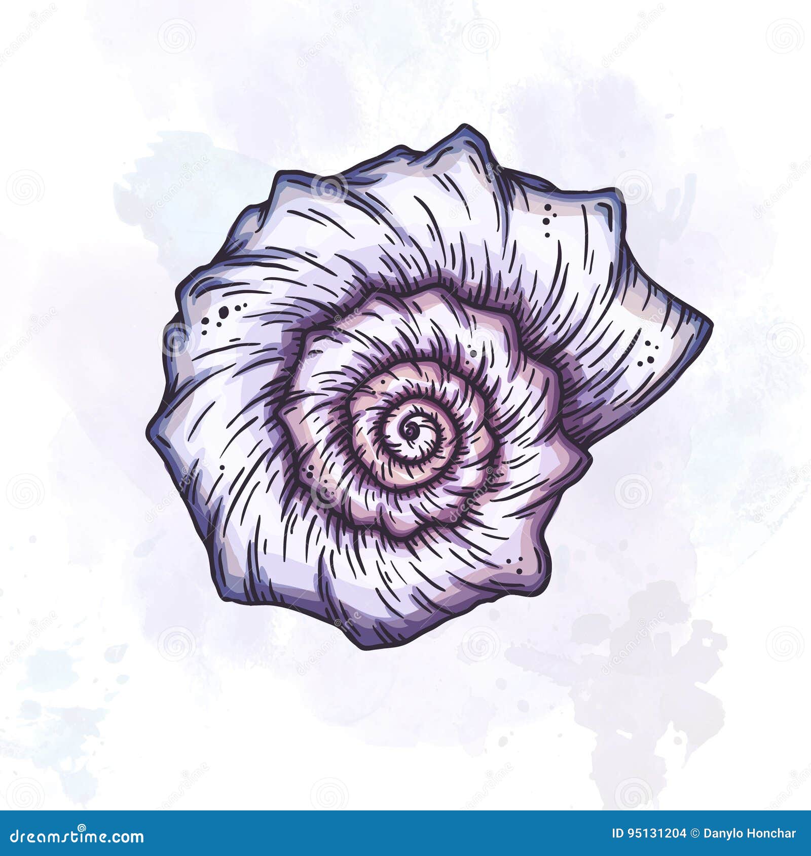 Cartoon Seashell Illustration. Stock Vector - Illustration of beach ...