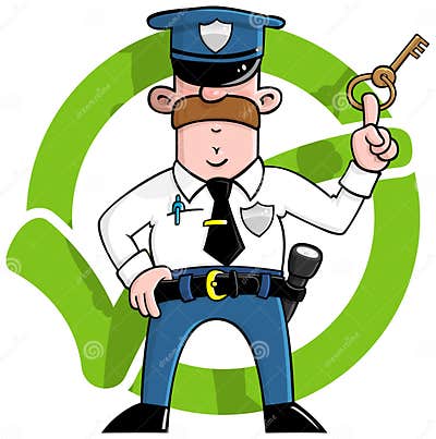 Cartoon Security Guard stock vector. Illustration of protect - 20227171