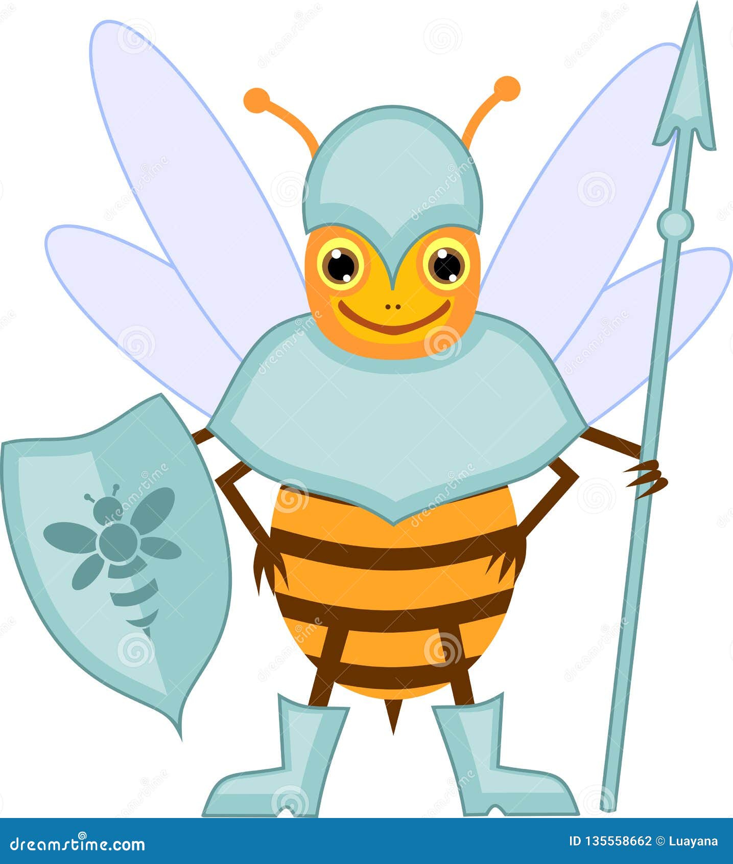 Cartoon Security Guard Bee Vector Illustration | CartoonDealer.com ...