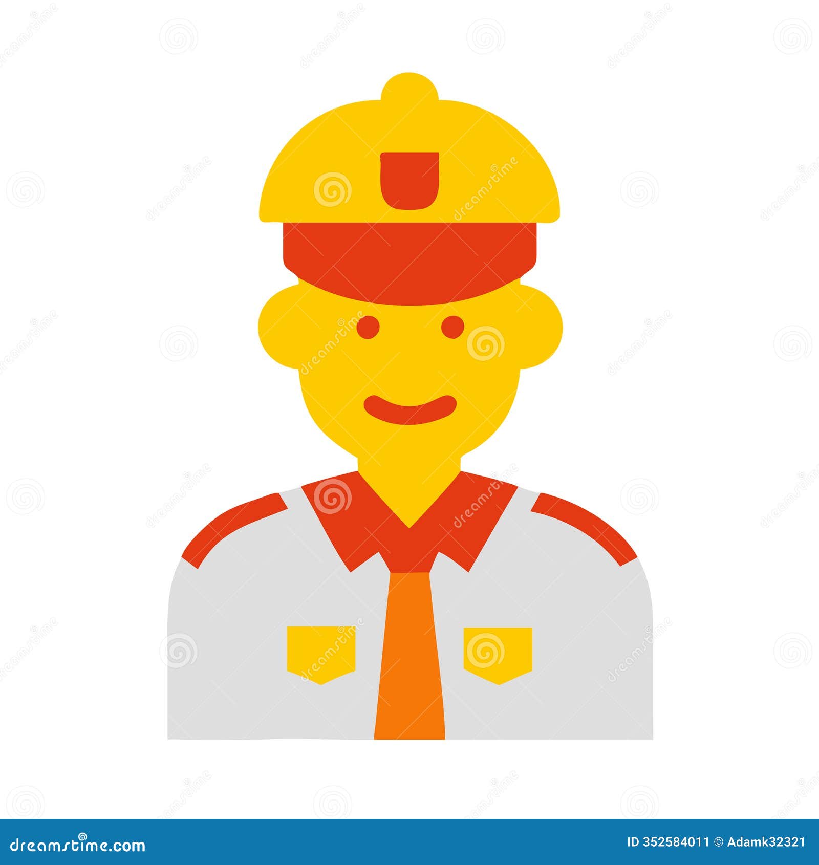 Cartoon Security Guard Character in Uniform Vector for Safety ...