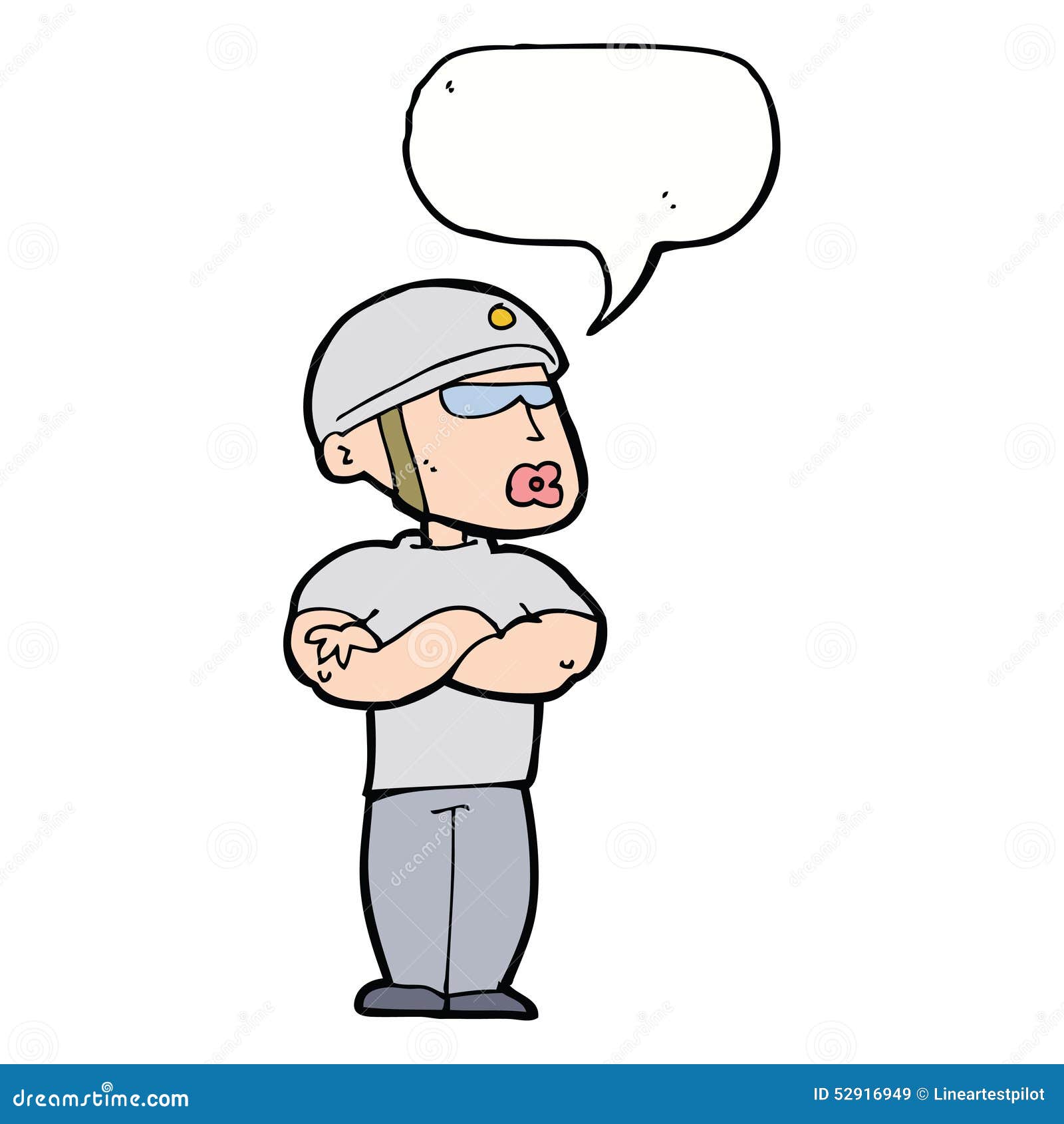 Cartoon Security Guard with Speech Bubble Stock Illustration ...