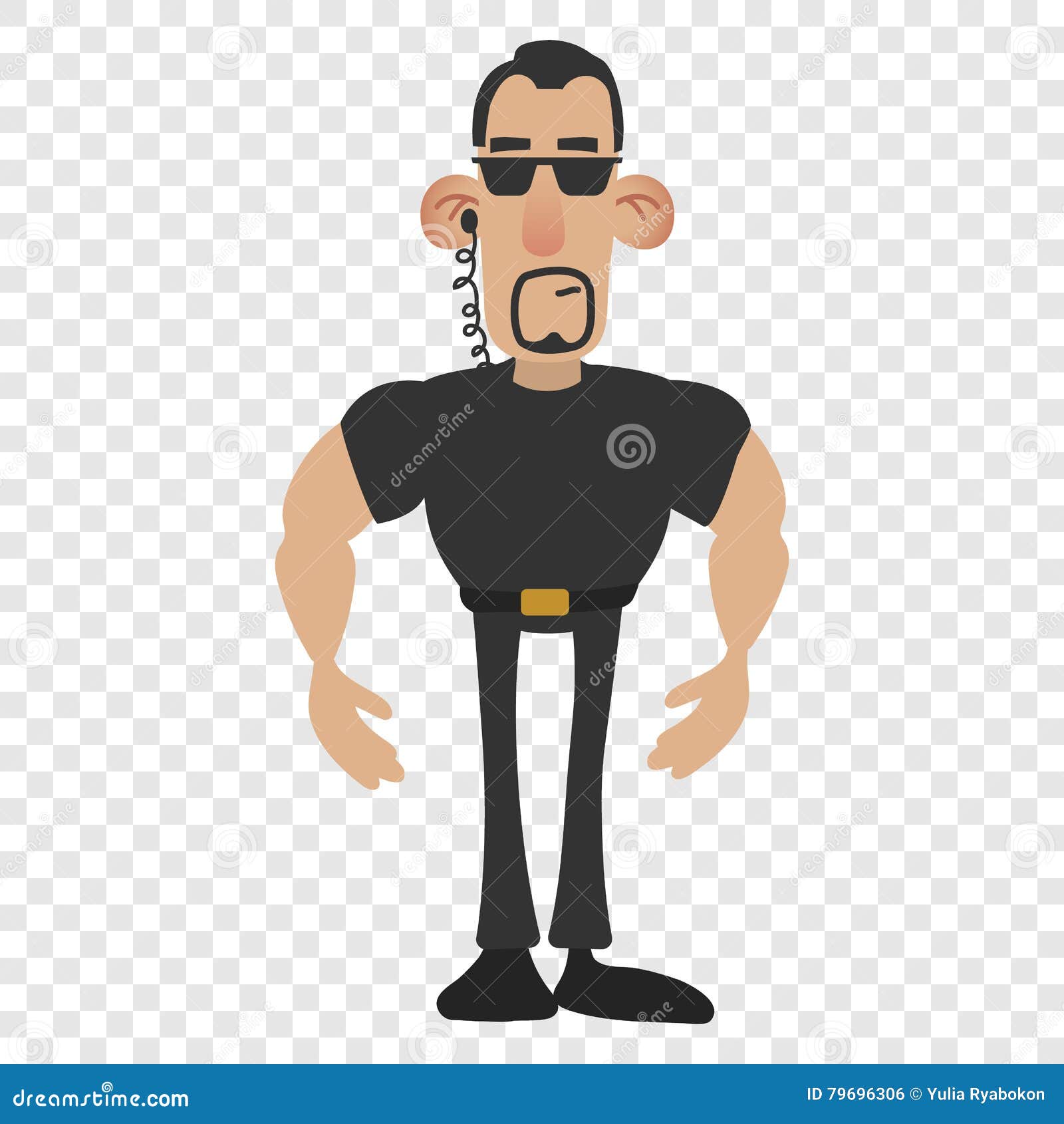Cartoon security man stock vector. Illustration of character - 79696306