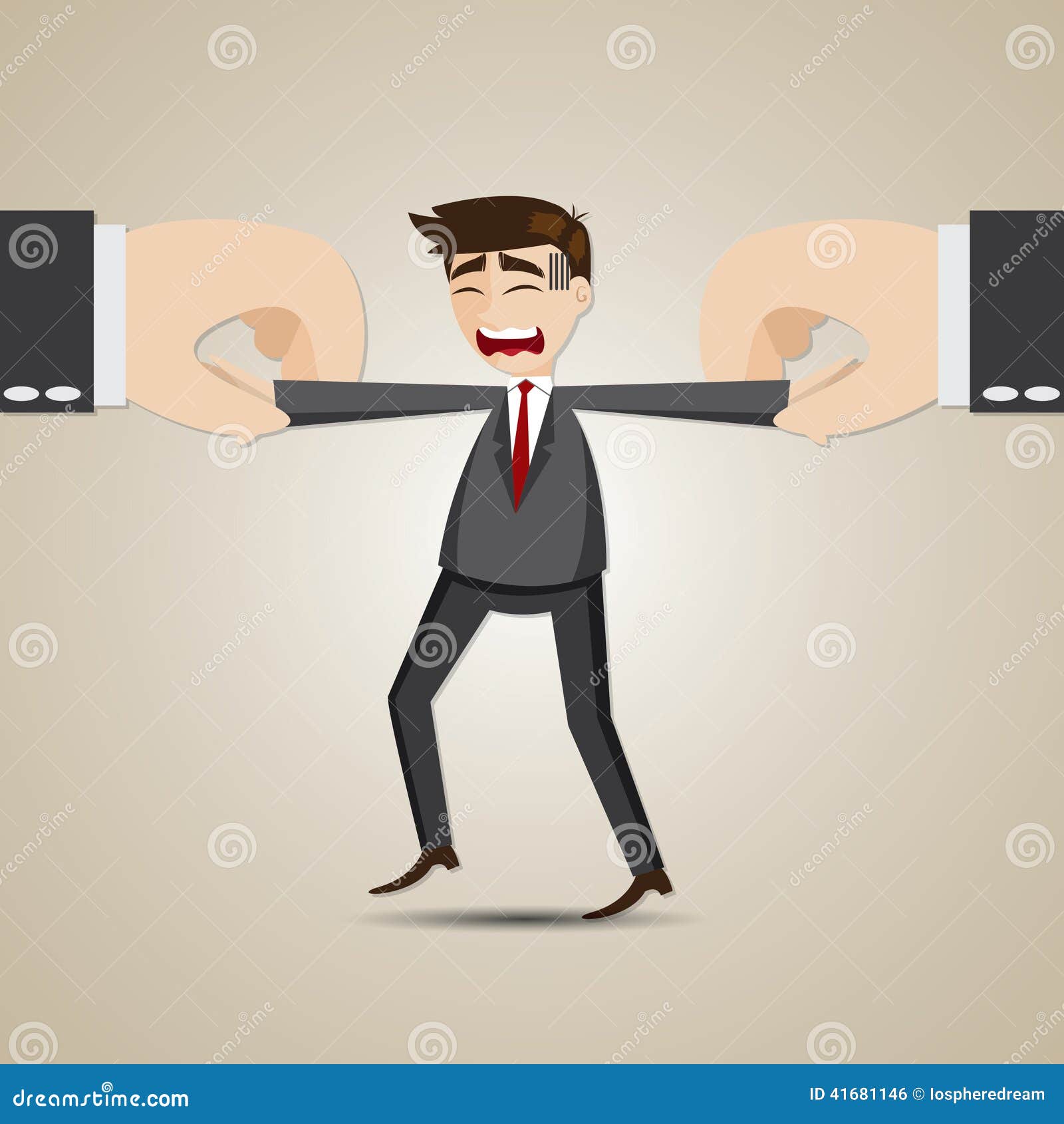 Cartoon Selected Businessman Pulling by Another Hand Stock Vector ...
