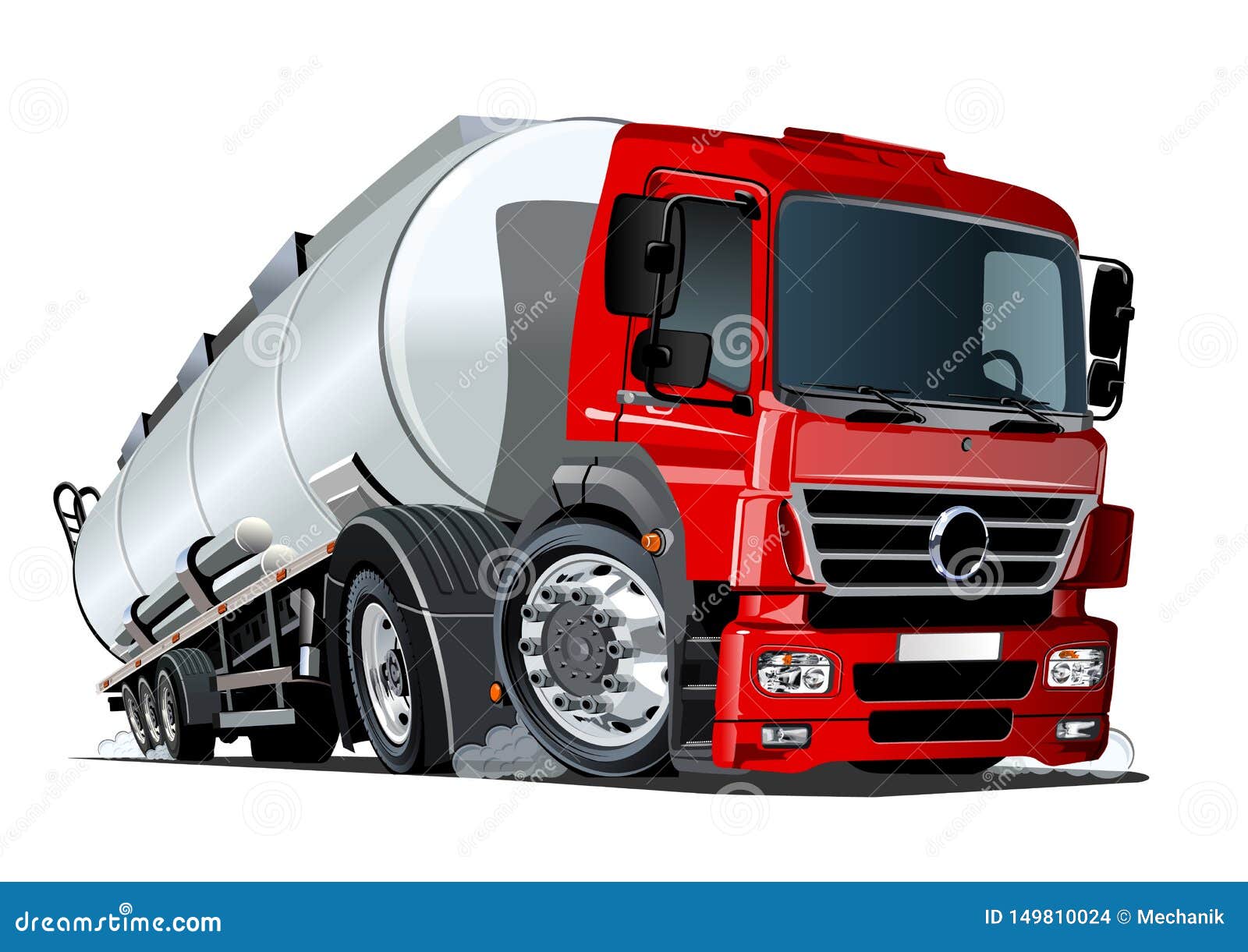 Cartoon Semi Tanker Truck Isolated on White Background Stock Vector ...