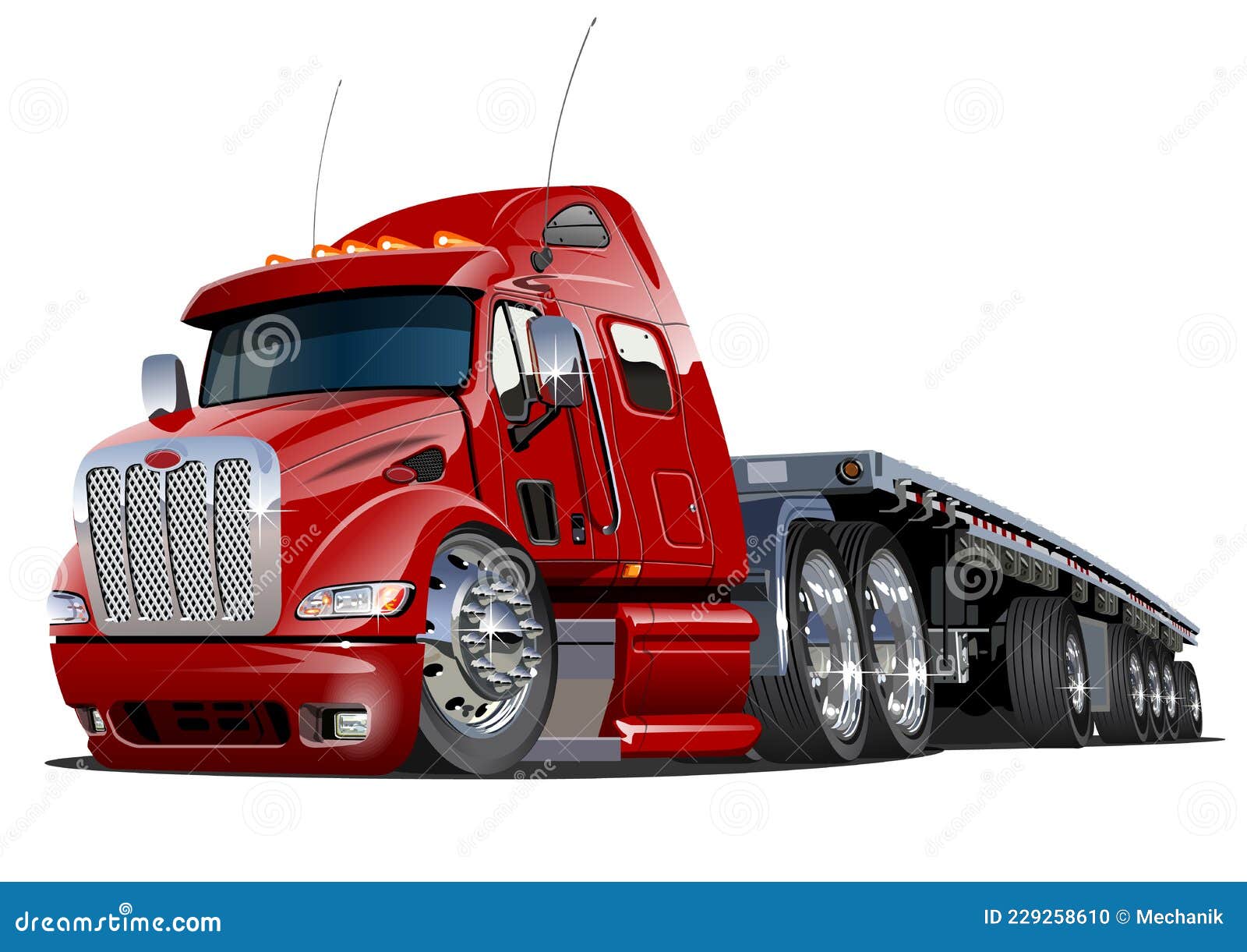 Cartoon Oversize Load Transporter Stock Vector - Illustration of semi ...