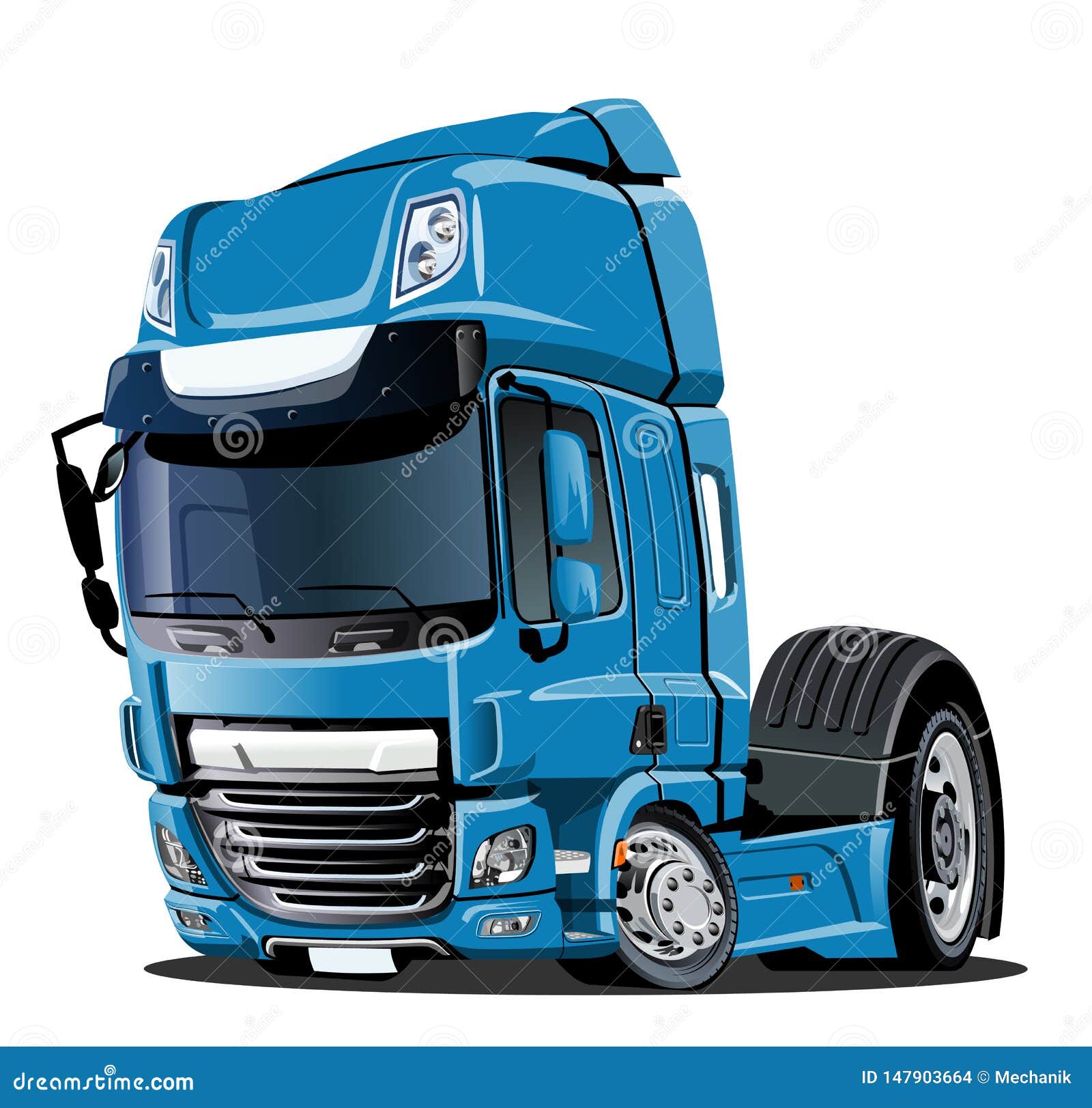 Cartoon Semi Truck Vector Illustration | CartoonDealer.com #97236382
