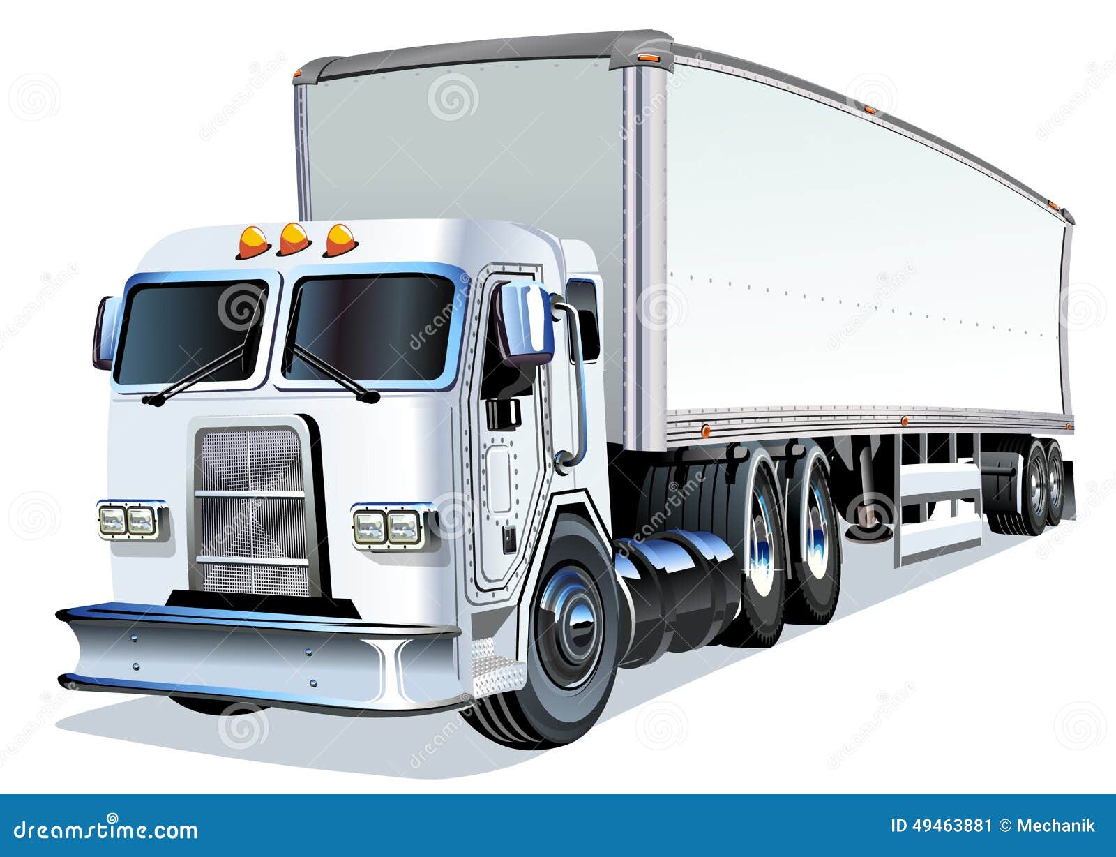 Cartoon Semi Truck Isolated On White Background Vector Illustration ...