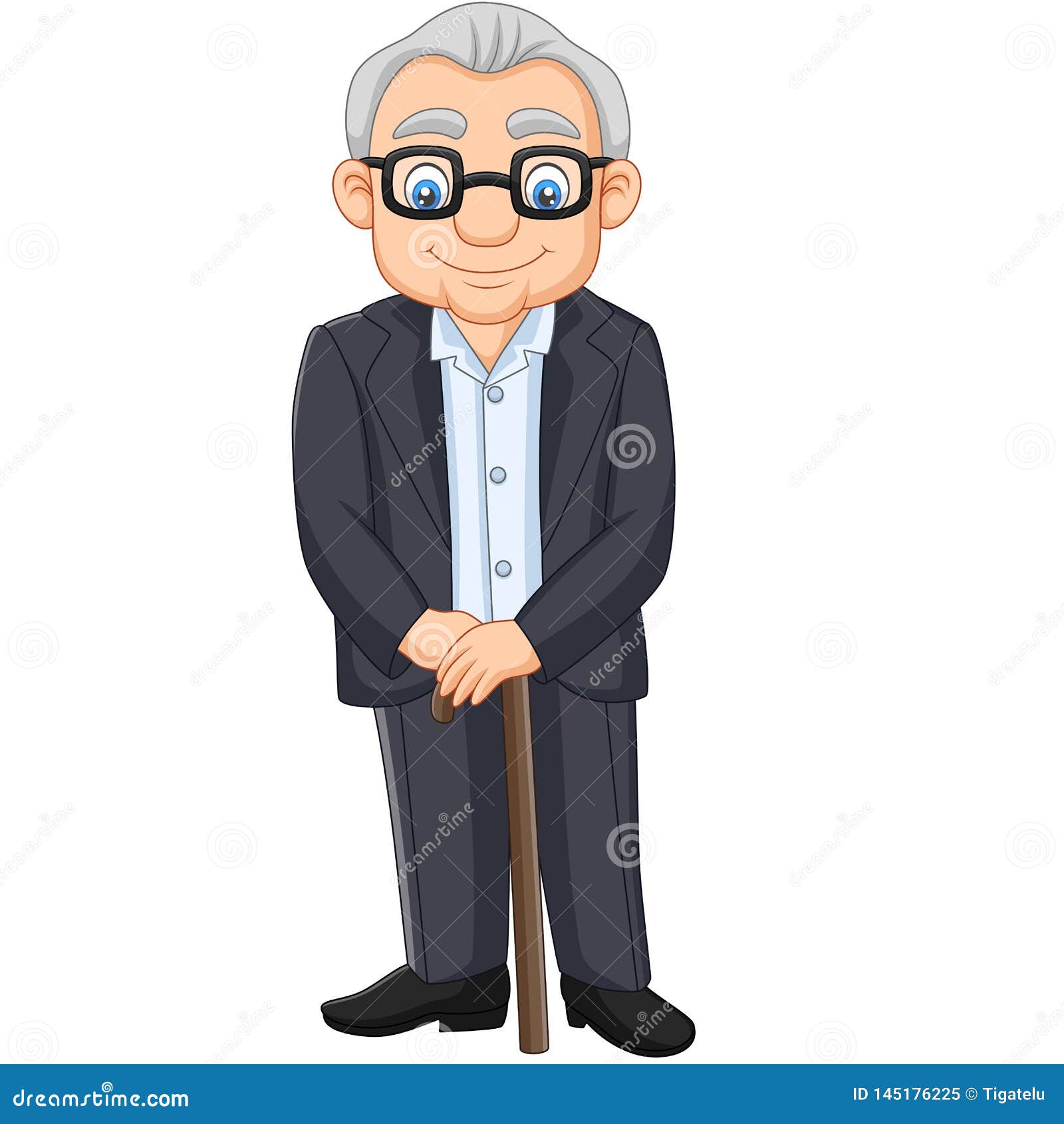 Cartoon Senior Elderly Old Man Stock Vector Illustration Of Hair