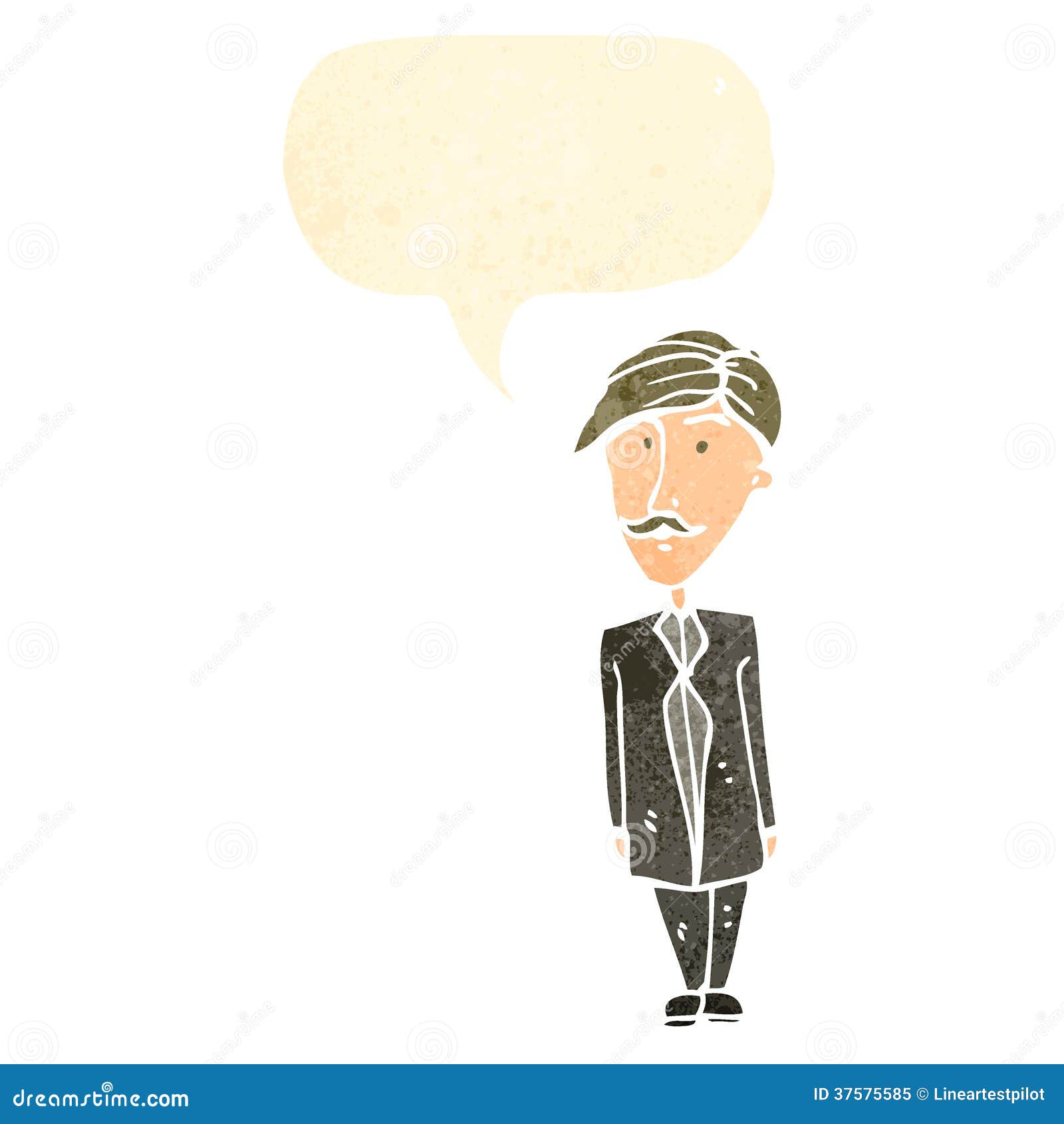Cartoon Sensible Man with Speech Bubble Stock Vector - Illustration of ...
