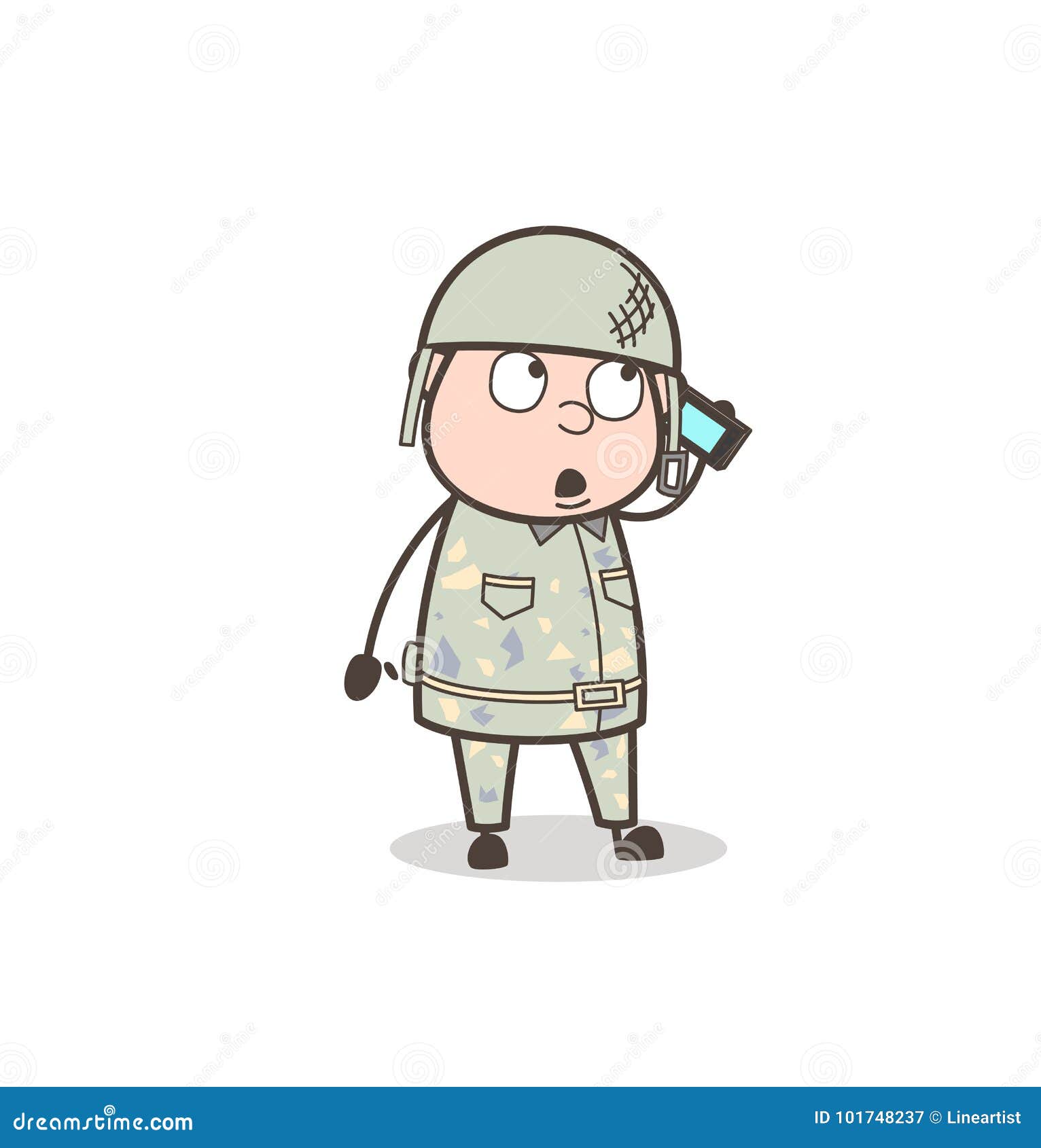Cartoon Sergeant Calling Vector Concept Stock Illustration ...