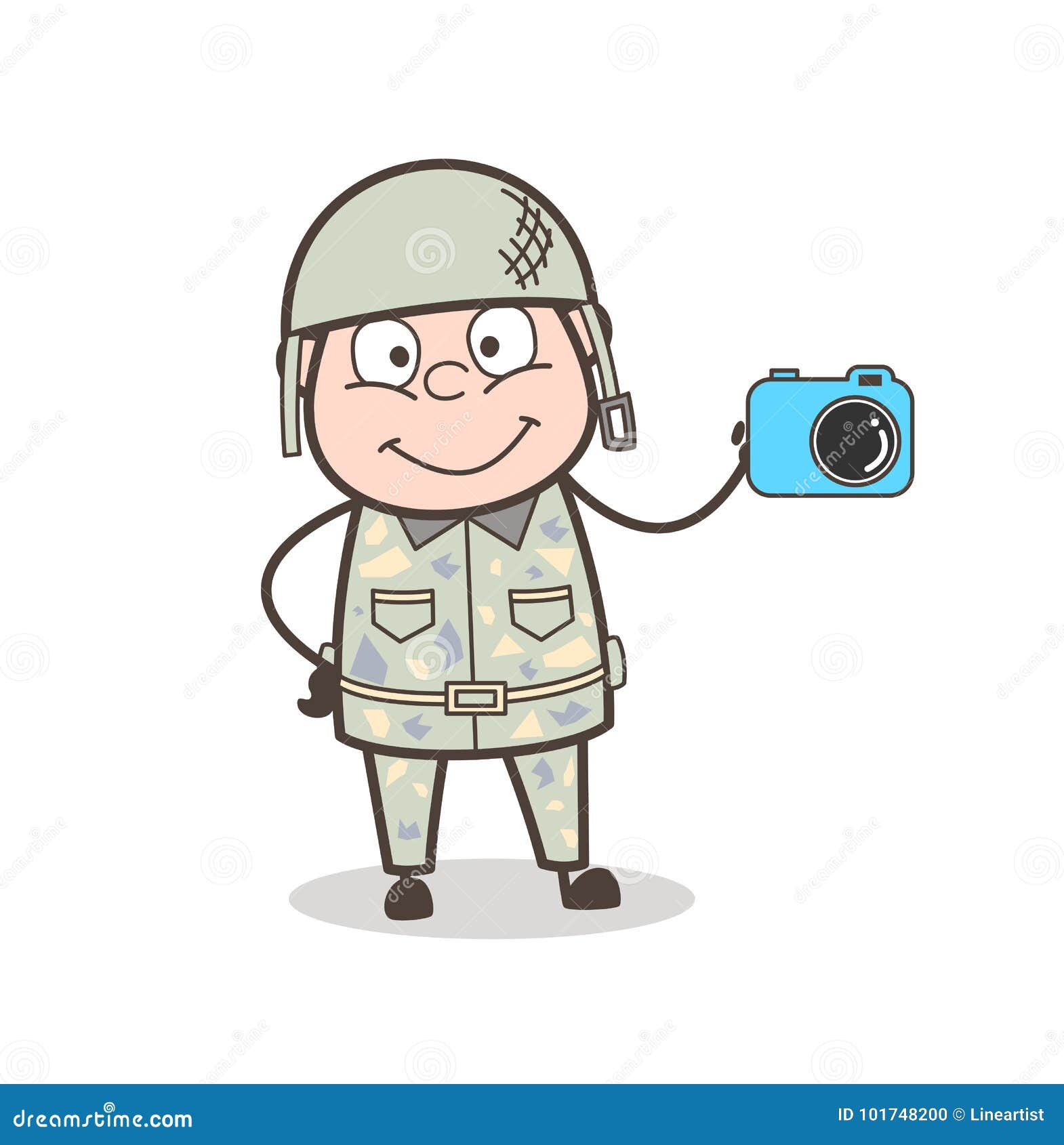 Cartoon Sergeant Marketing for Camera Vector Illustration Stock ...