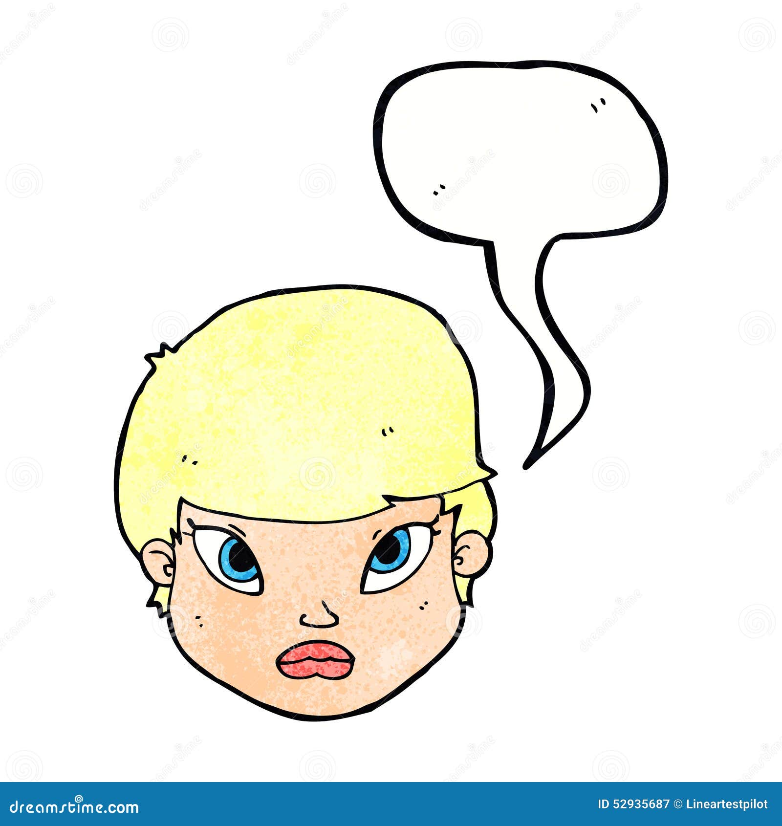 Cartoon Serious Face with Speech Bubble Stock Illustration ...