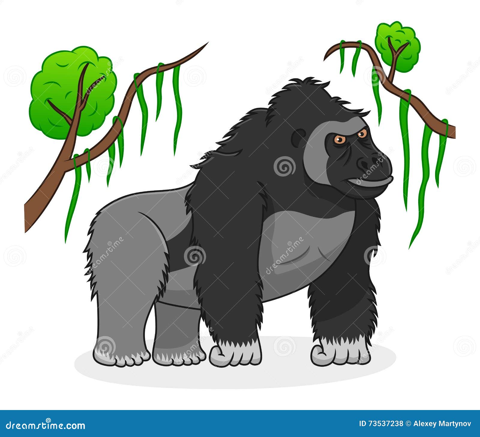 Cartoon Serious Gorilla Vector Illustration | CartoonDealer.com #73537238