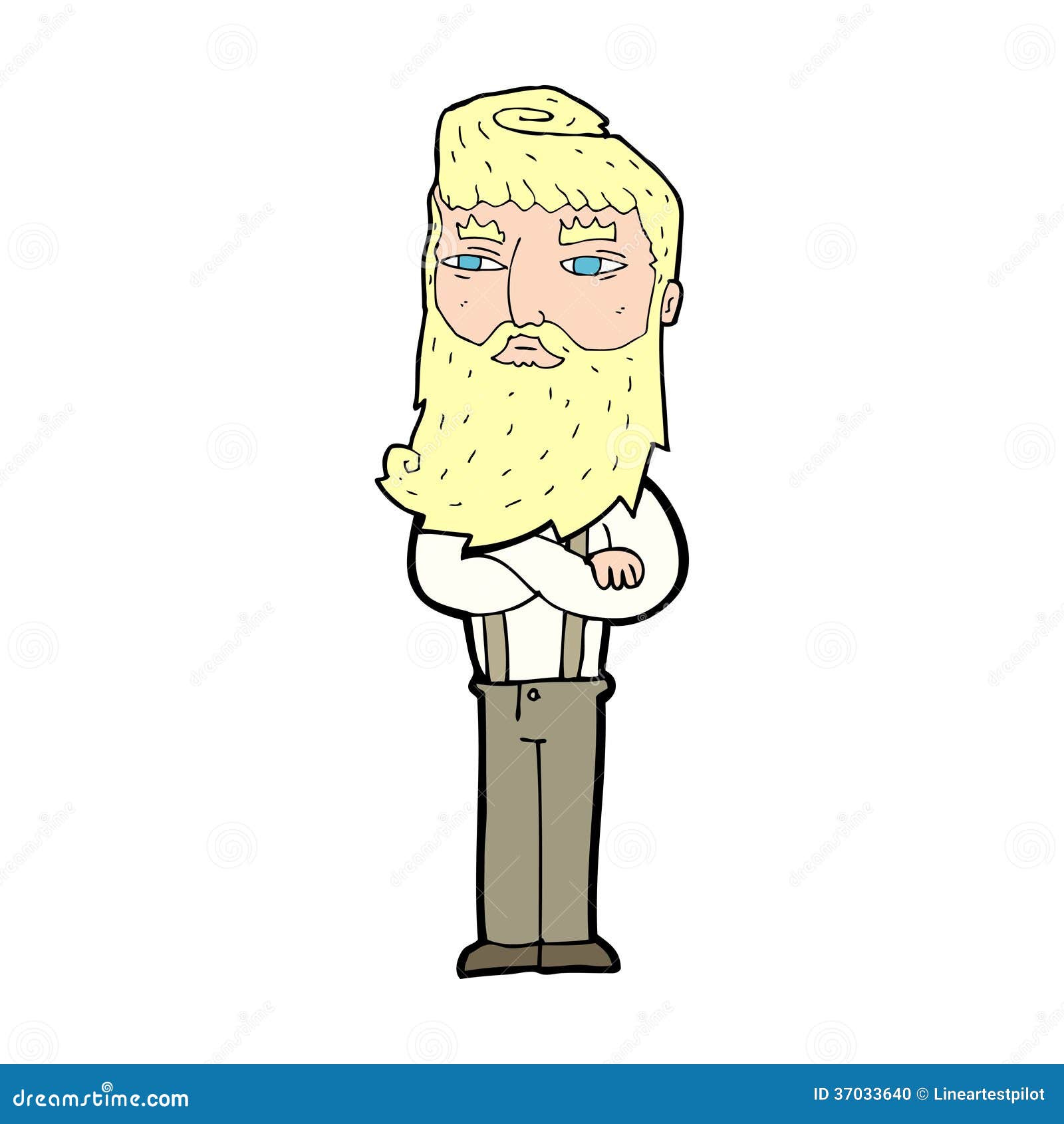 Cartoon Serious Man with Beard Stock Vector - Illustration of crazy ...