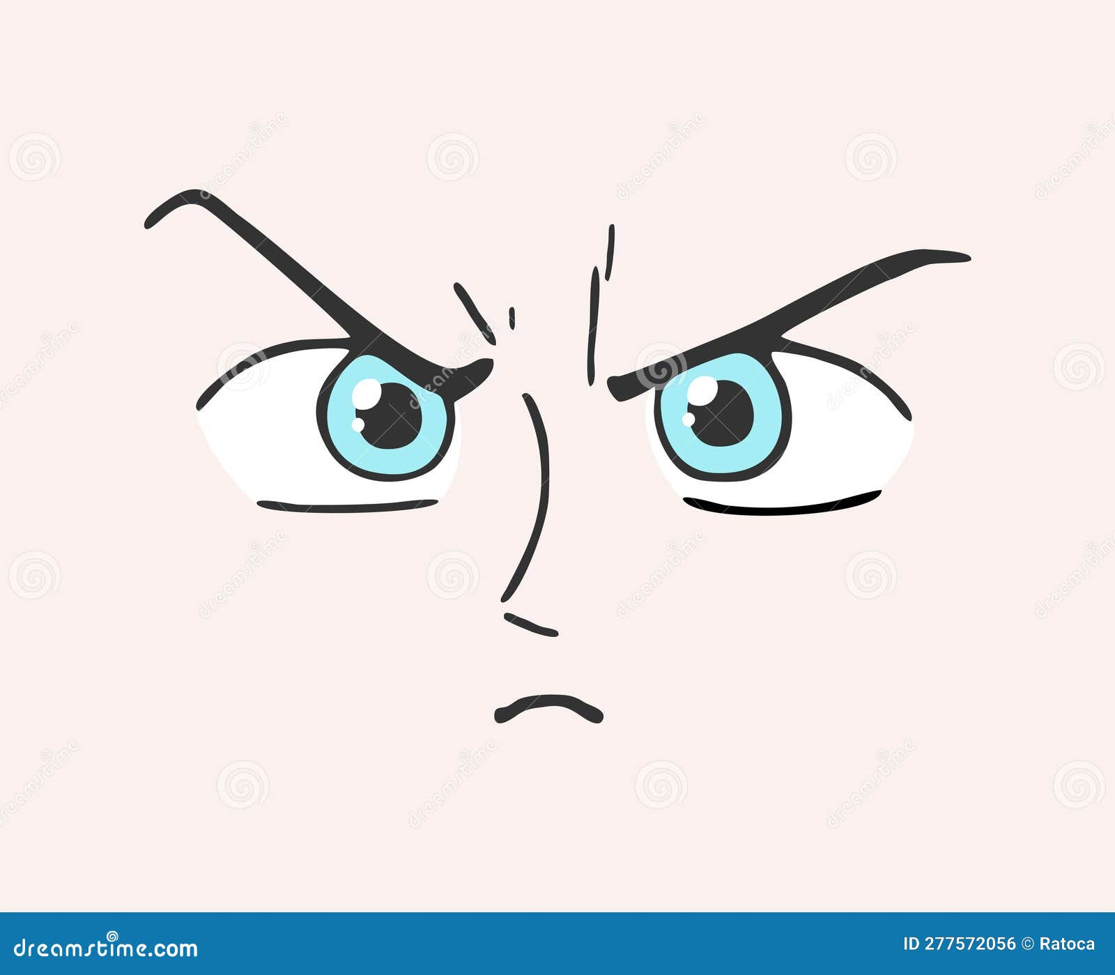 Cartoon Serious Man Expression Stock Vector - Illustration of look ...