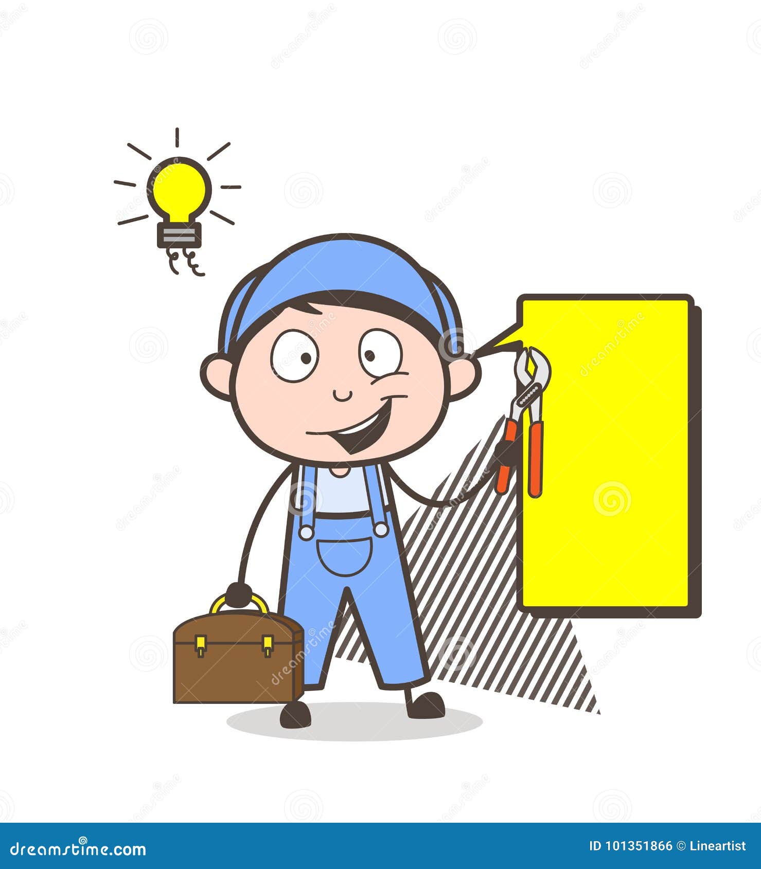 Cartoon Service Boys with Message Banner Vector Stock Illustration ...