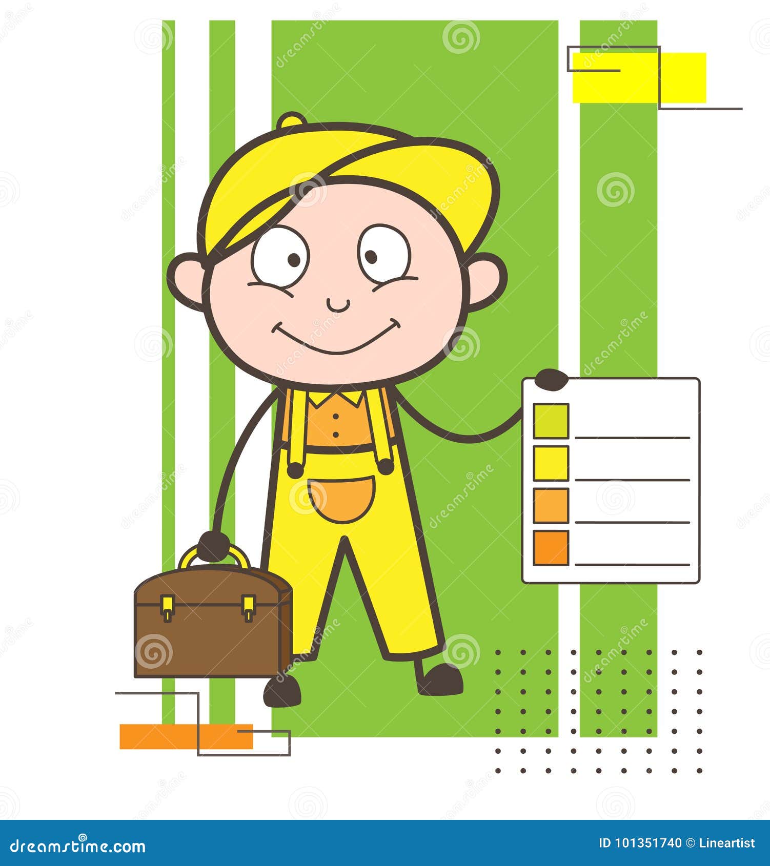 Cartoon Service Man Showing Checklist Vector Stock Illustration ...
