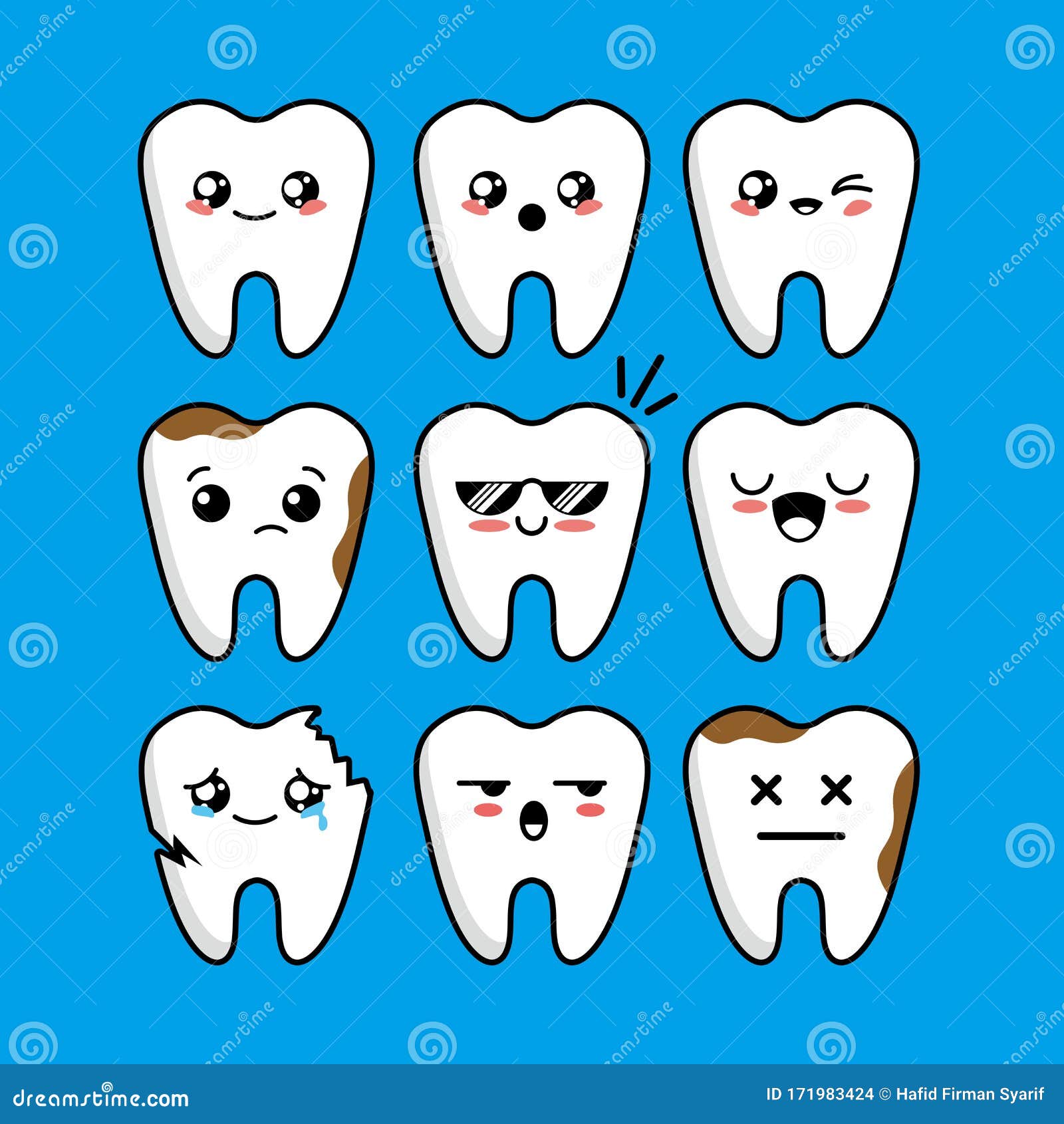 Cartoon Set Of Teeth