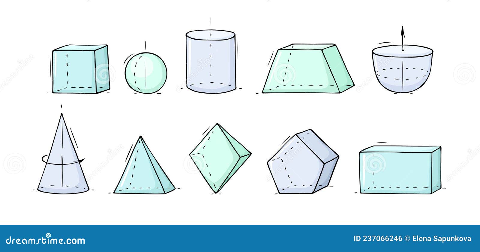 Cartoon Set with Different Geometry Figures. Stock Vector ...