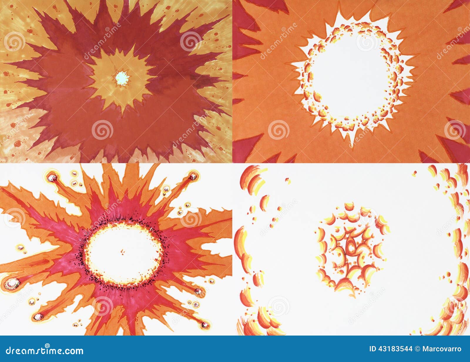 Cartoon set explosions stock illustration. Illustration of explosion ...
