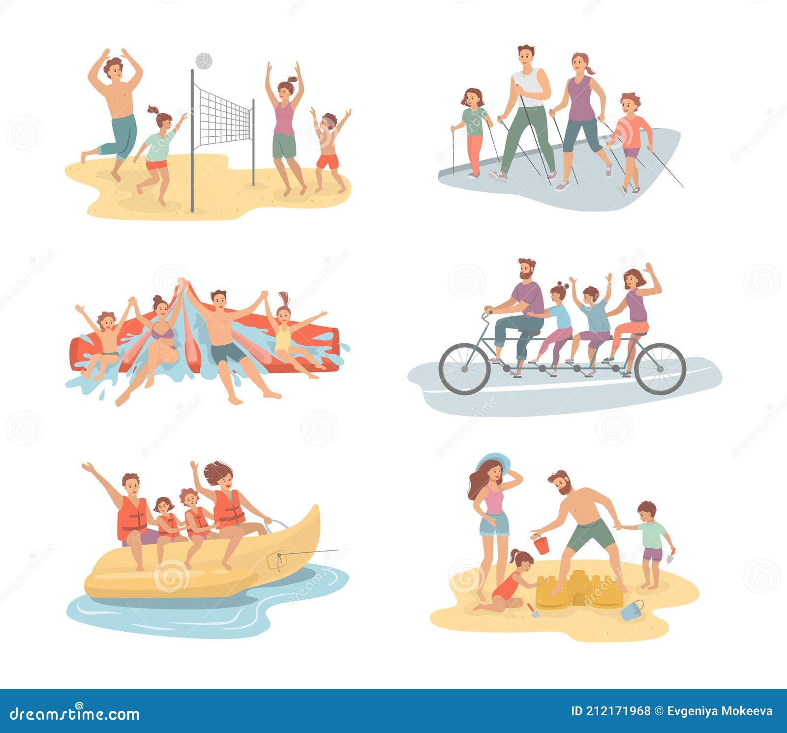 Cartoon Set Of Family Activities Vector Illustration | CartoonDealer ...