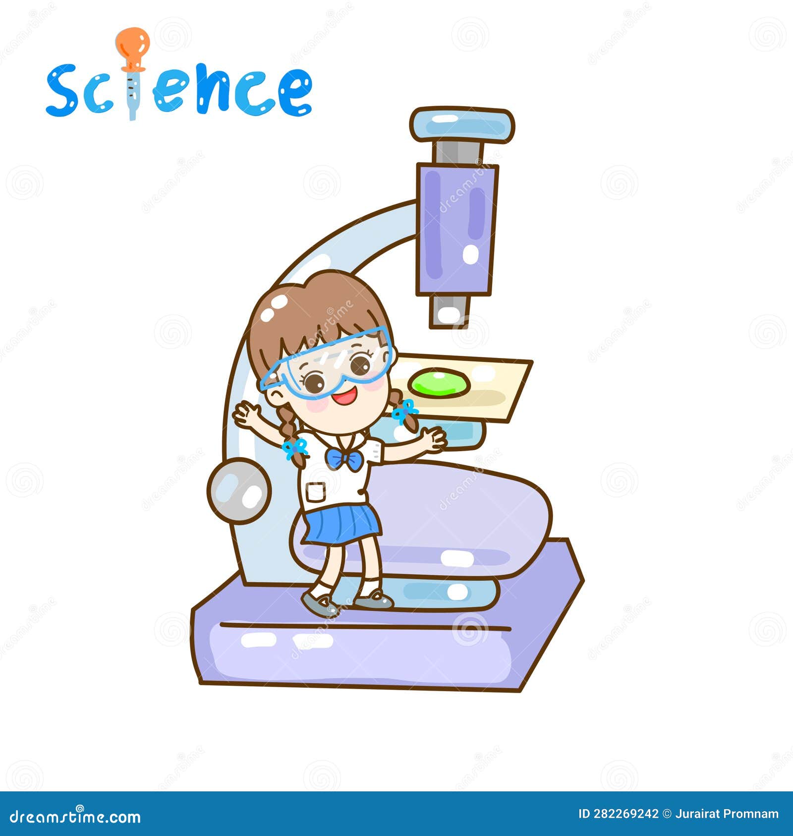 Cartoon Set Science for Kids. Stock Illustration - Illustration of ...