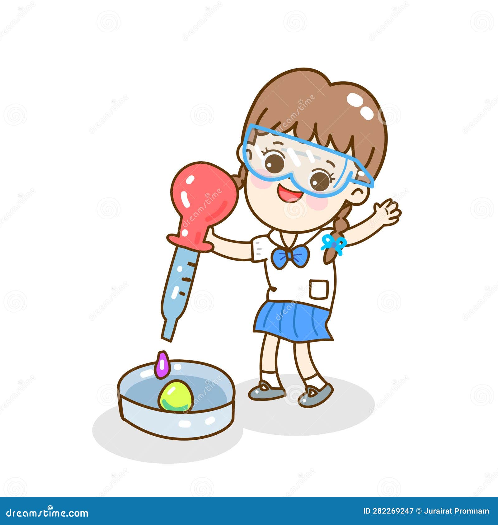 Cartoon Kids Learning Science Classroom. Stock Illustration ...