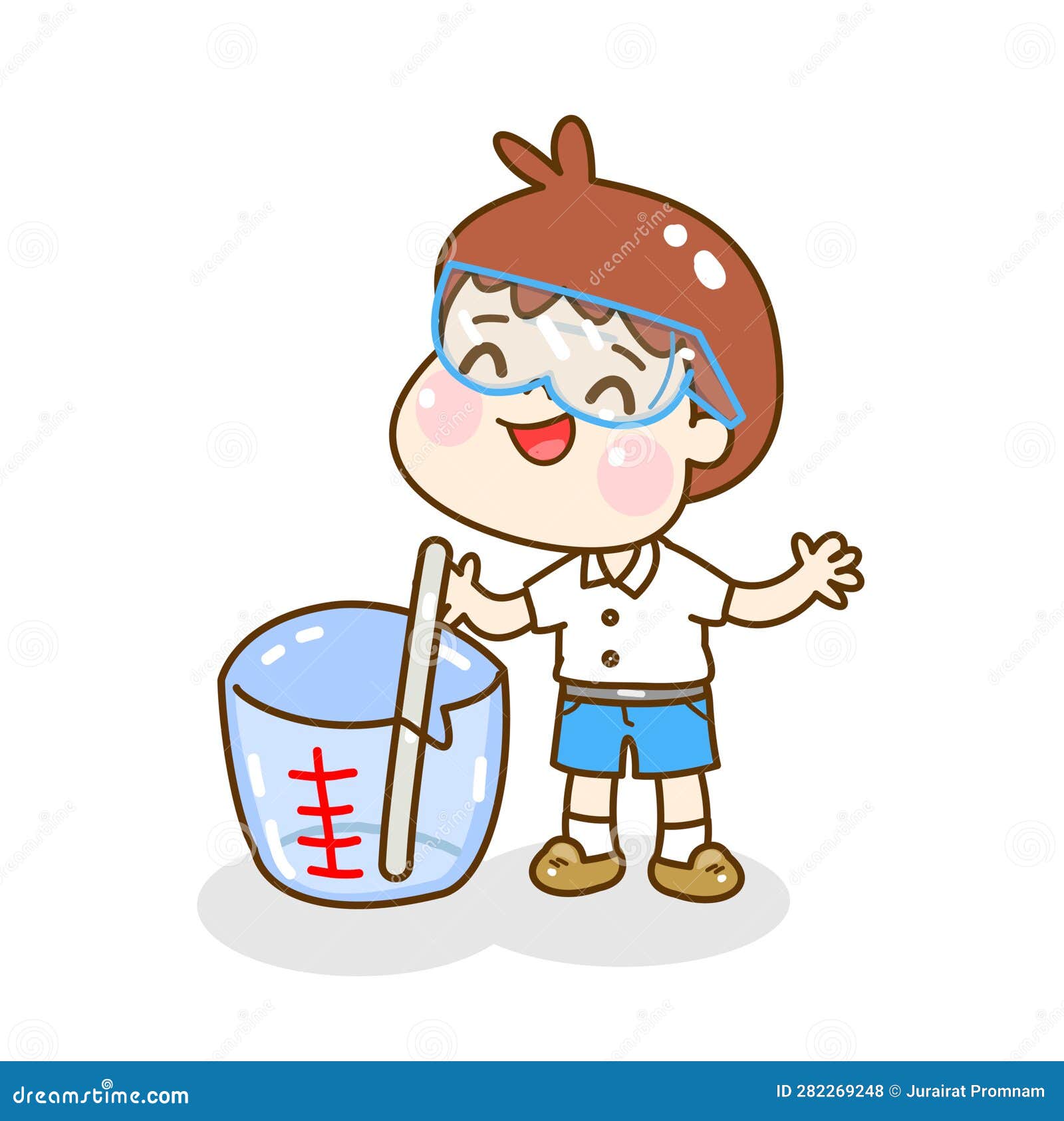 Cartoon Kids Learning Science Classroom. Stock Illustration ...