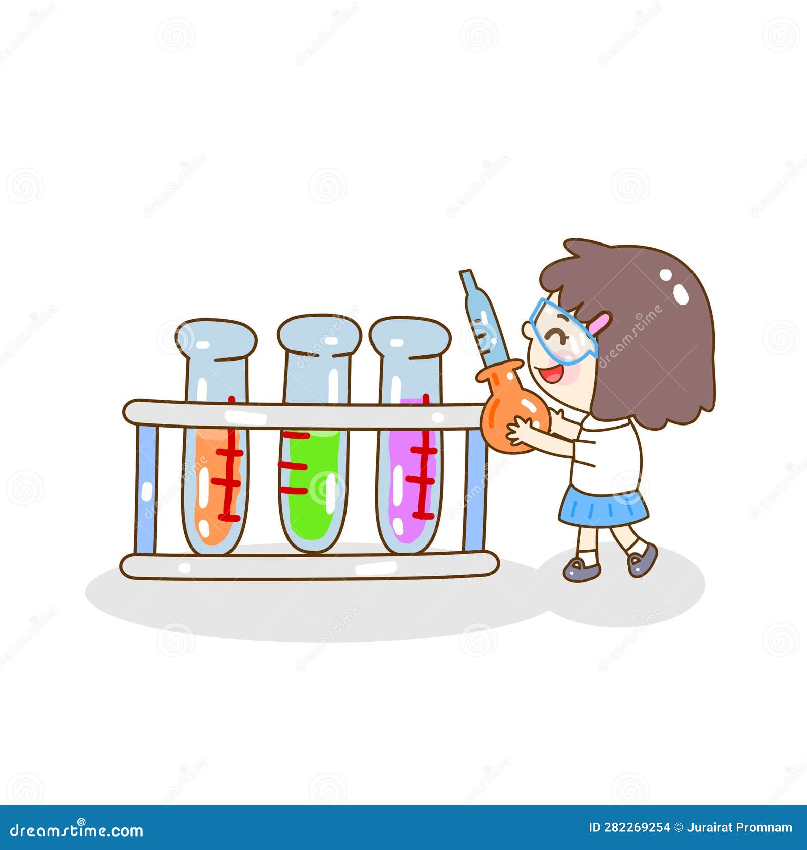 Cartoon Kids Learning Science Classroom. Stock Illustration ...