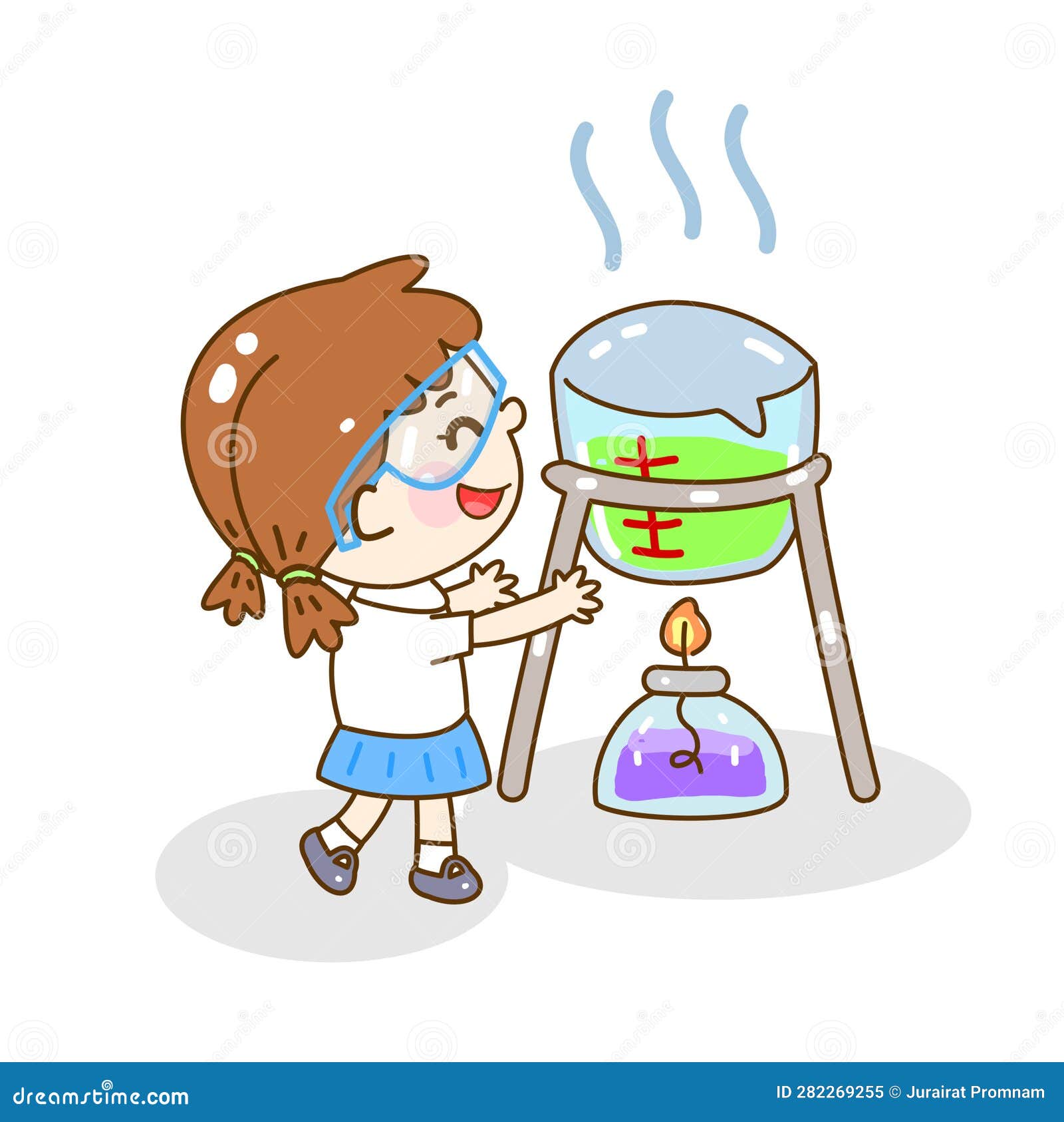 Cartoon Kids Learning Science Classroom. Stock Illustration ...