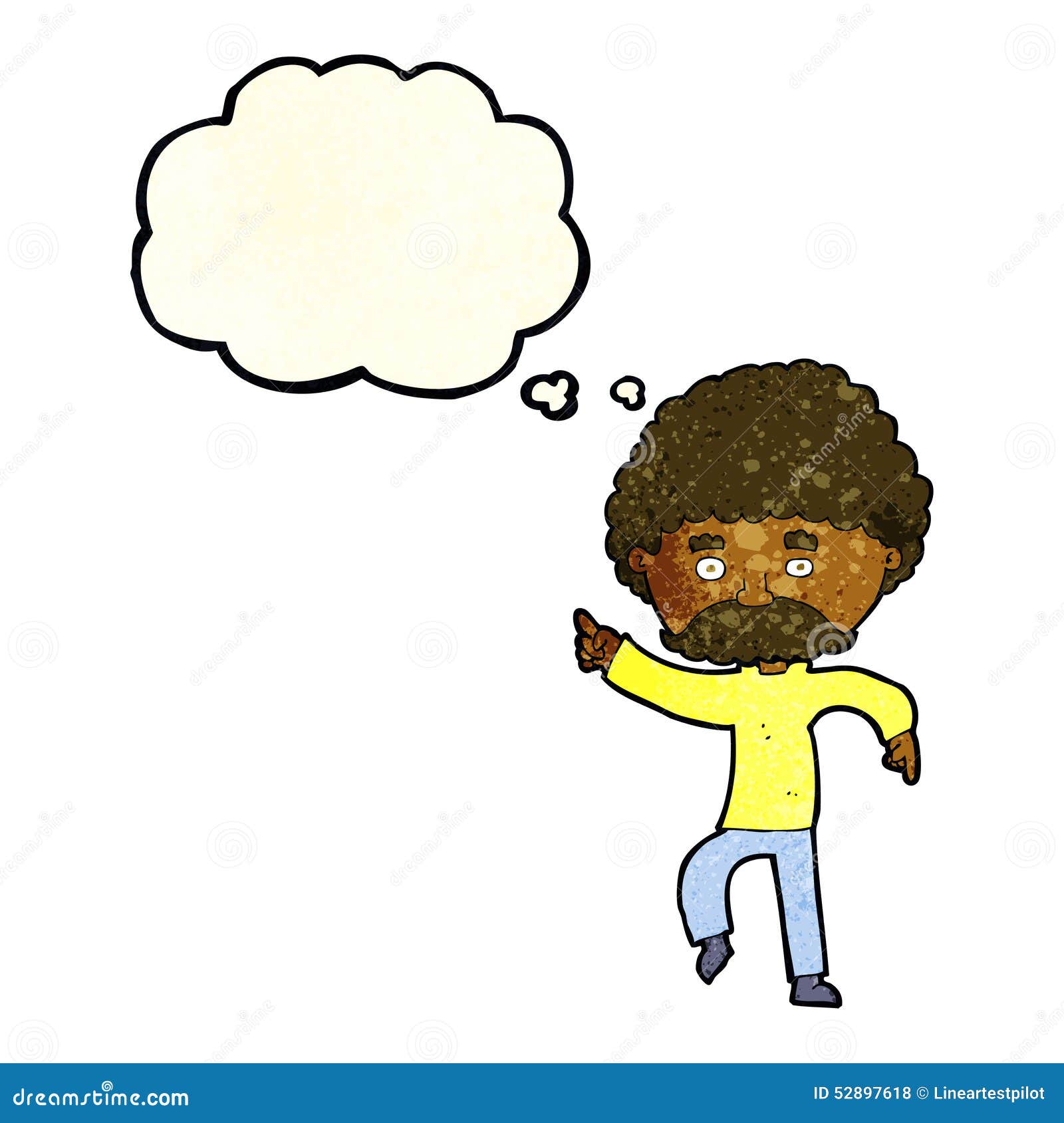 Cartoon Seventies Style Man Disco Dancing With Speech Bubble Royalty ...