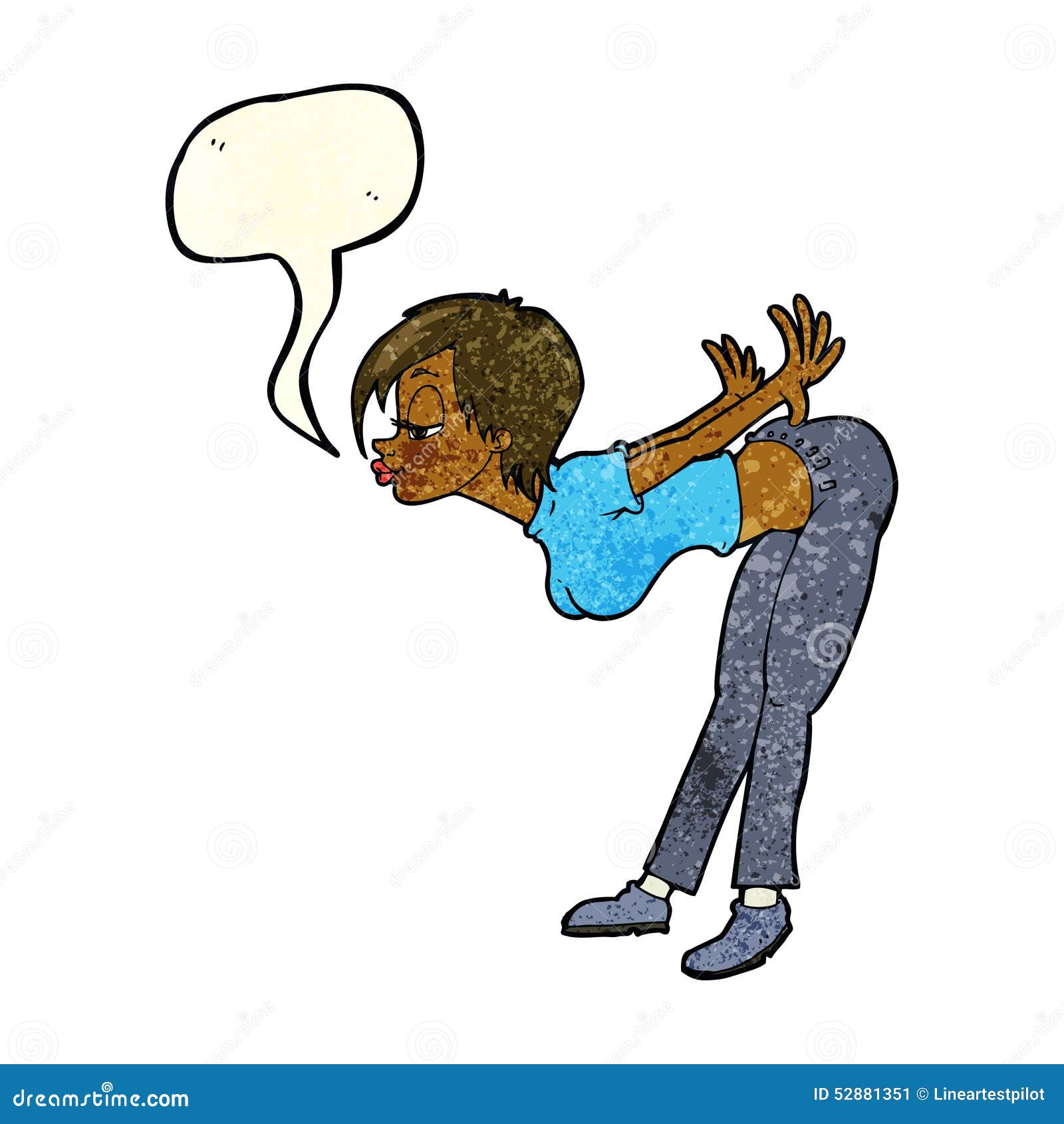 Cartoon Woman With Speech Bubble Stock Illustration Illustration Of