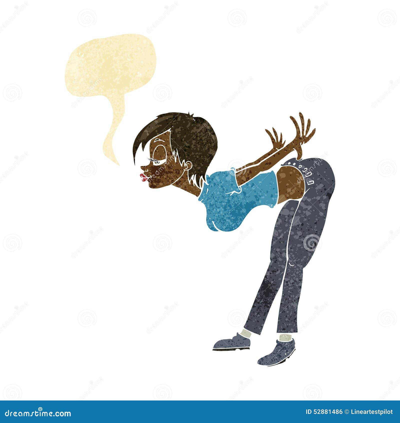 Cartoon Woman With Speech Bubble Stock Illustration Illustration Of