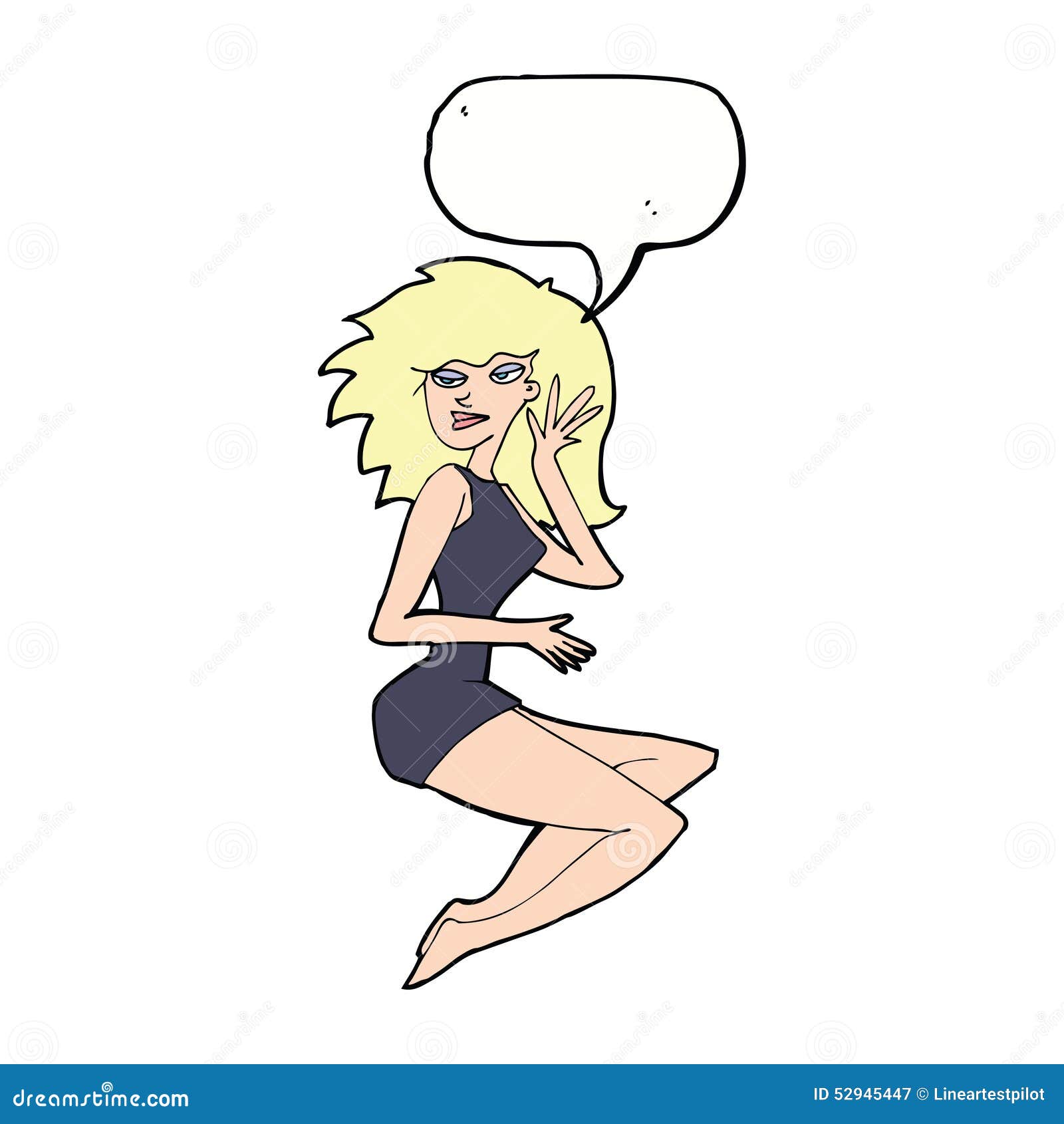 Cartoon Woman With Speech Bubble Stock Illustration Illustration Of