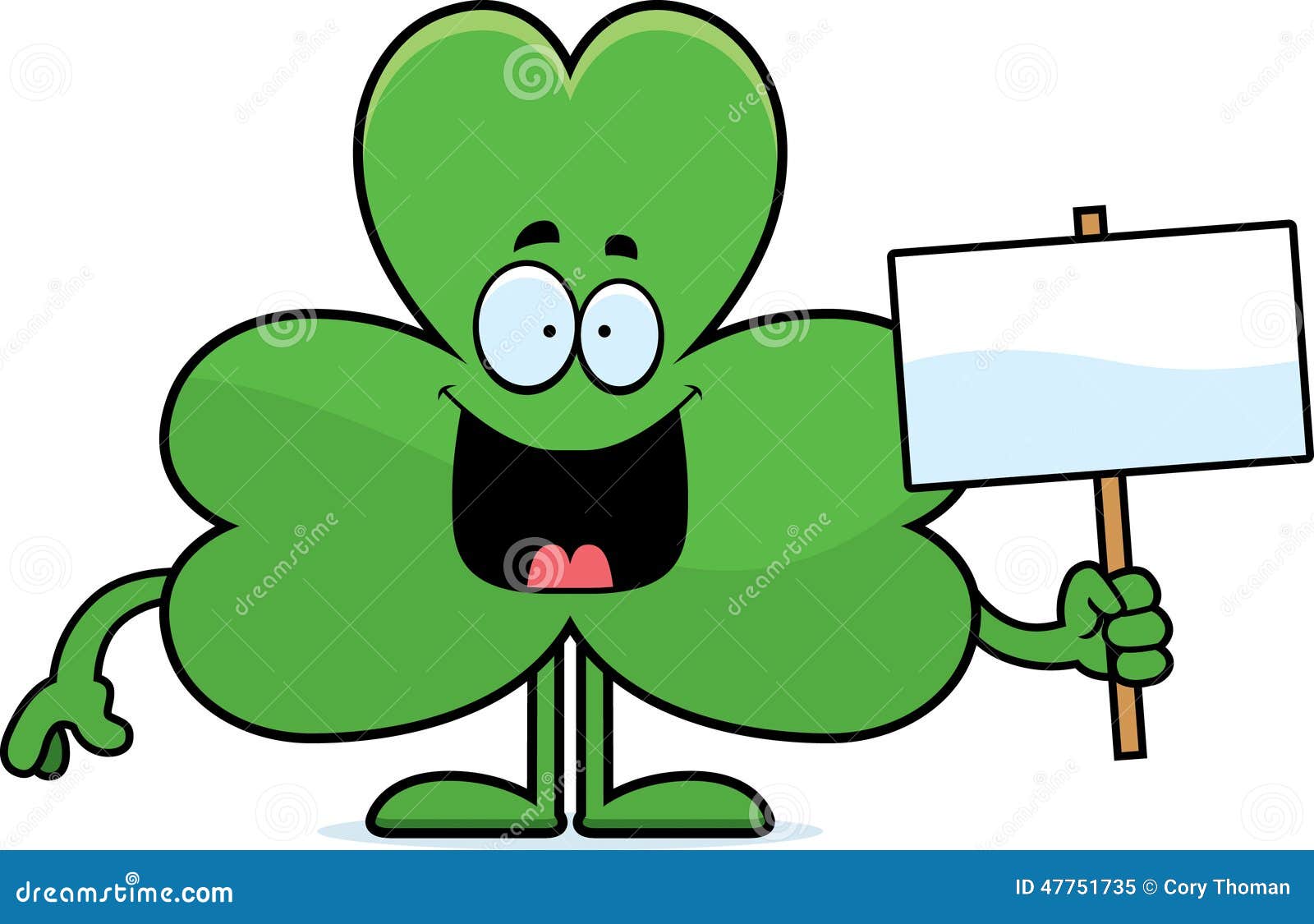 Cartoon Shamrock Sign stock vector. Illustration of irish - 47751735