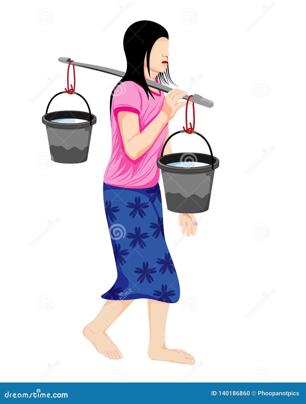 Cartoon Shape with Water Pot Stock Vector - Illustration of harvest ...