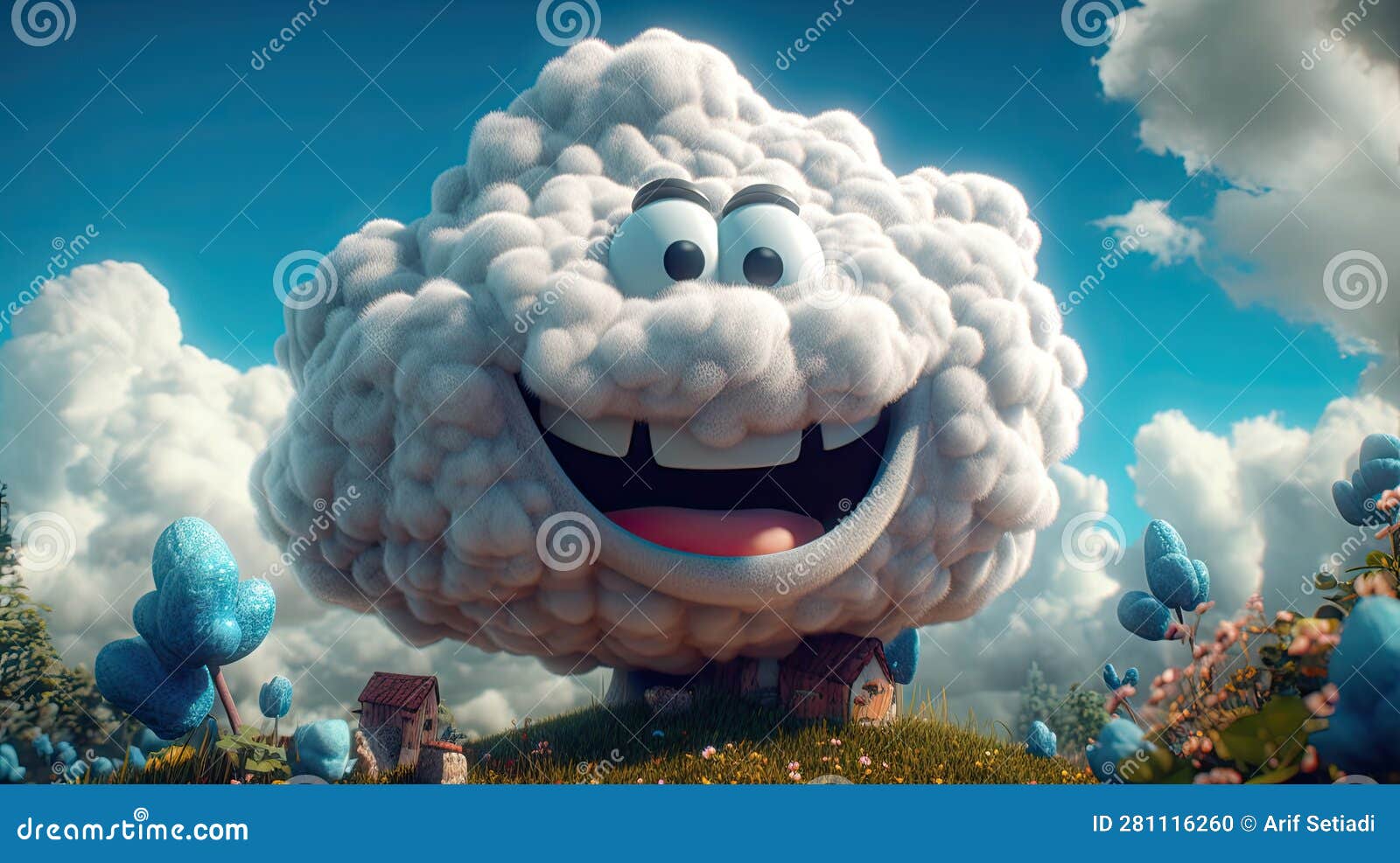 Cartoon-shaped Cloud Illustration Stock Illustration - Illustration of ...