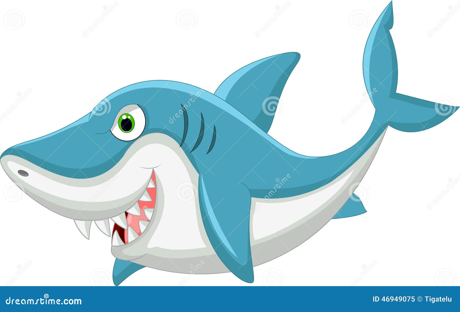 Set Of Cartoon Shark Family. Collection Of Stylized Sharks For Children ...