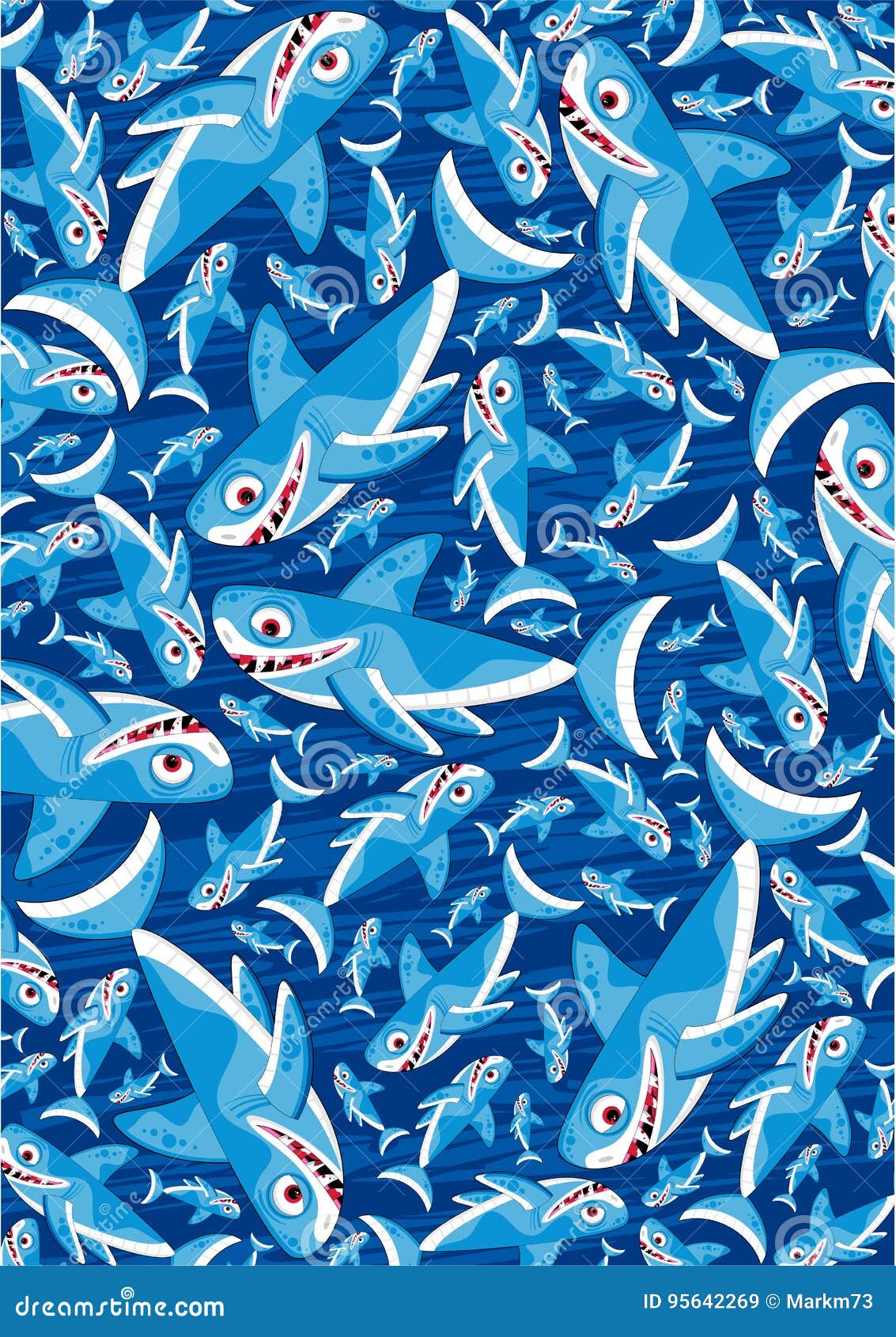 Cartoon Shark Pattern | CartoonDealer.com #95642269