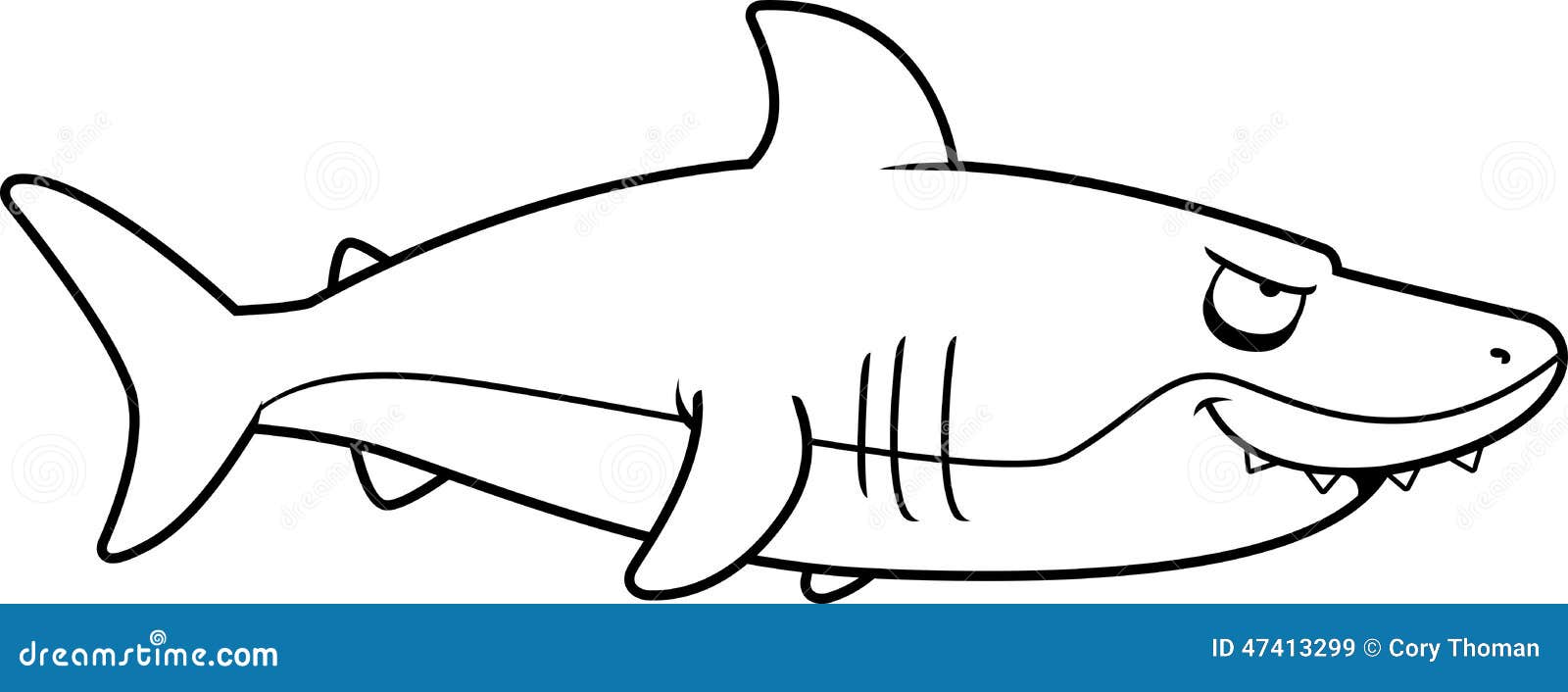 Cartoon Shark Profile stock vector. Illustration of great - 47413299