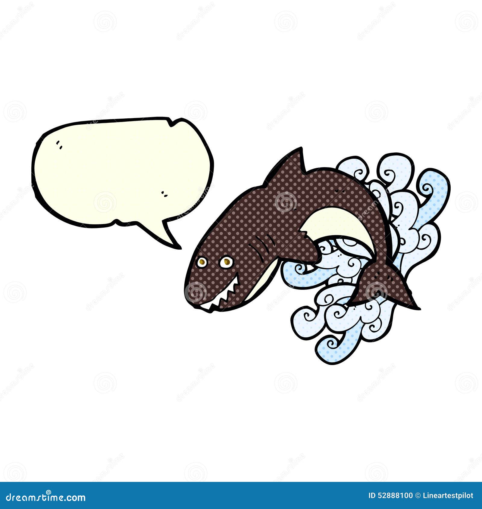 Cartoon Shark with Speech Bubble Stock Illustration - Illustration of ...