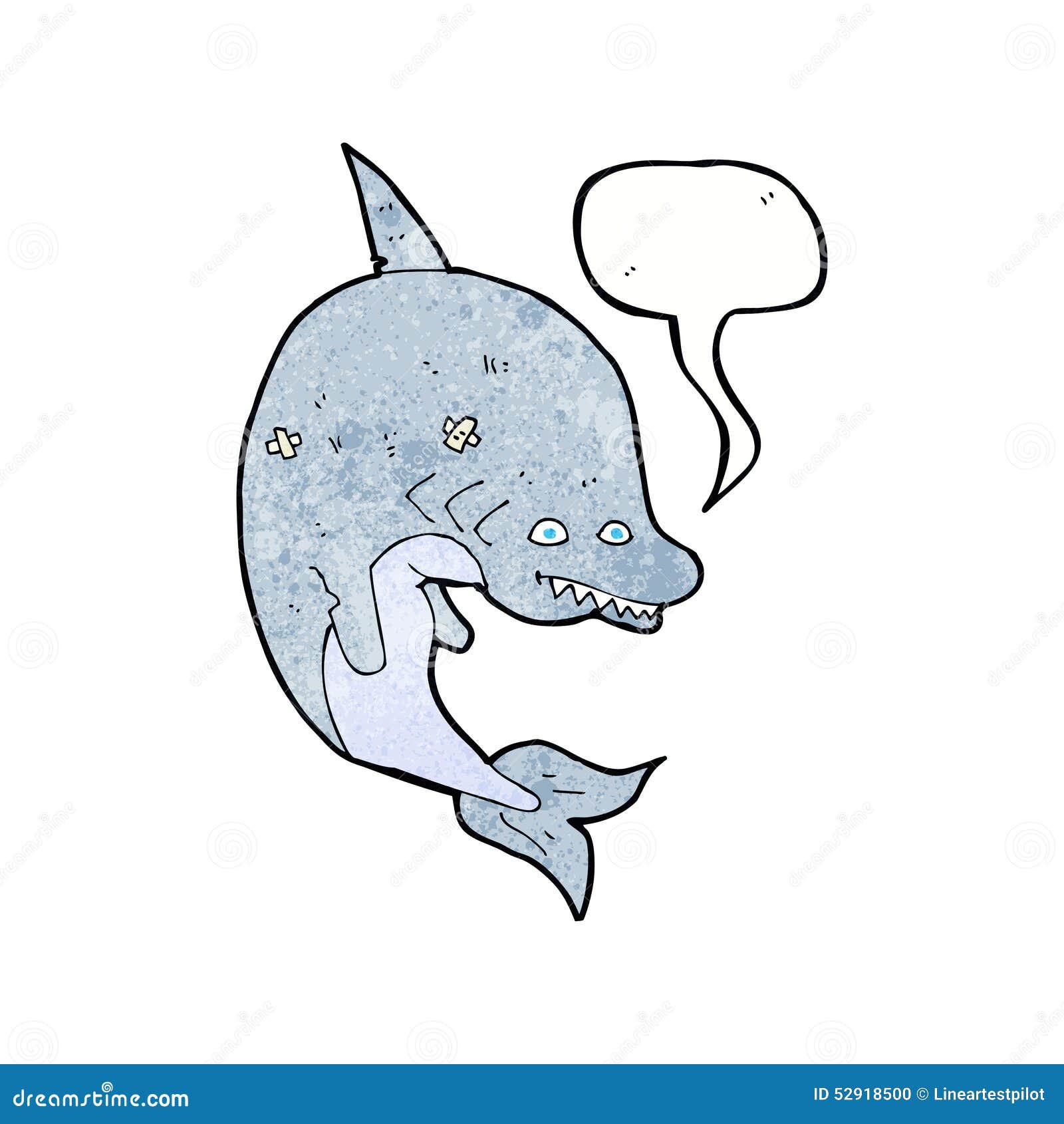 Cartoon Shark with Speech Bubble Stock Illustration - Illustration of ...