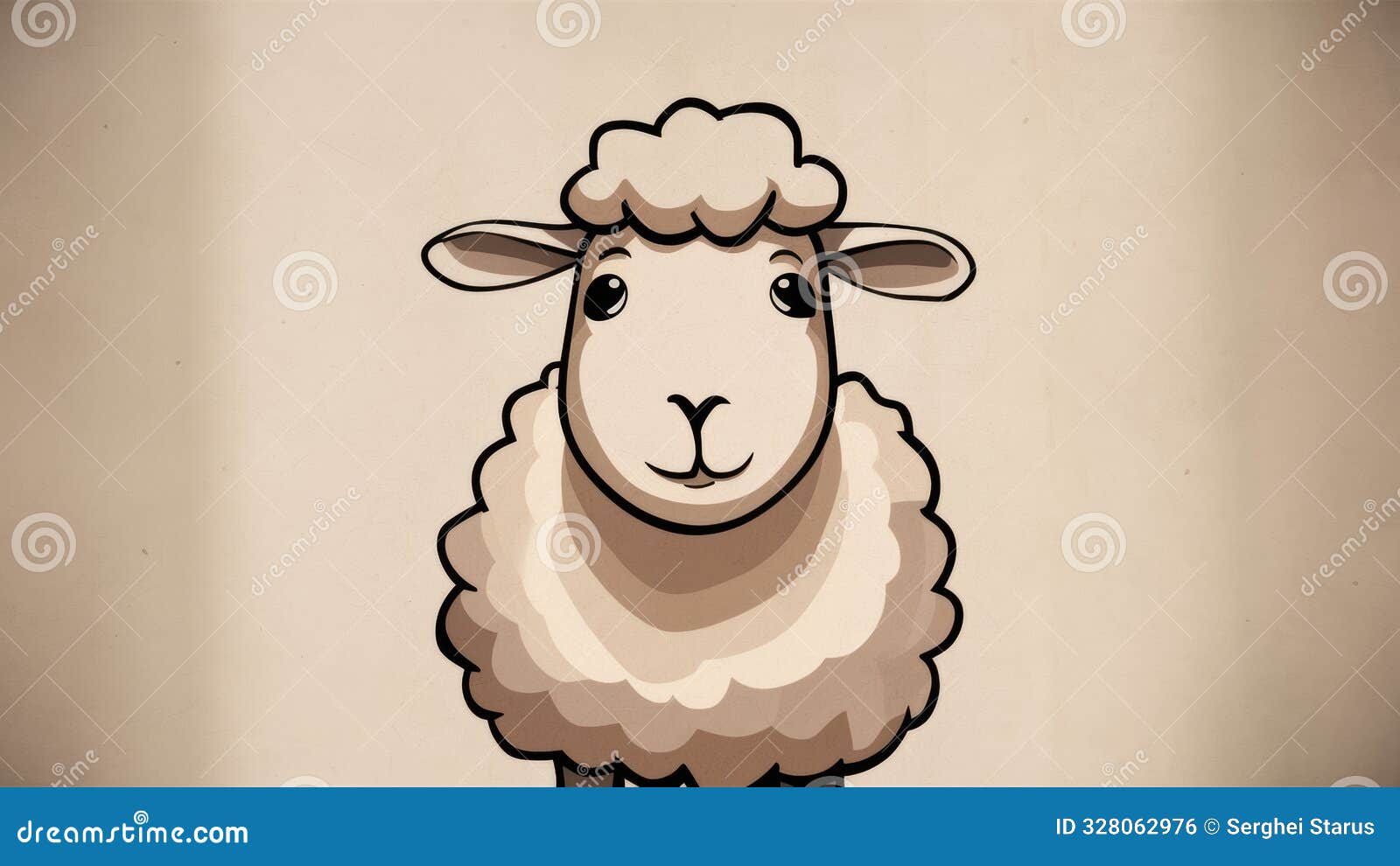 A Cartoon Sheep with a Big Smile on Its Face is Shown, AI Stock Photo ...