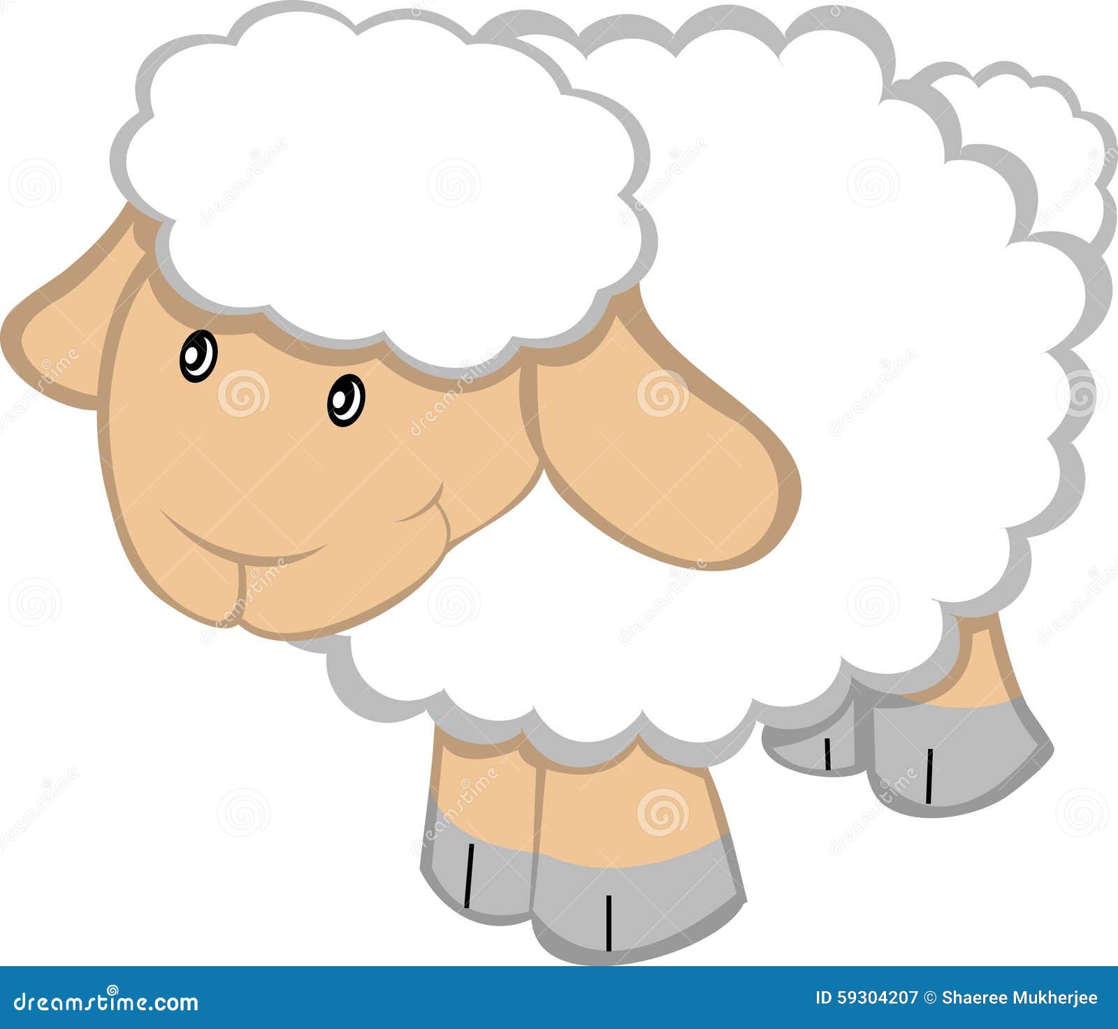 Cartoon Sheep stock vector. Illustration of country, funny - 59304207