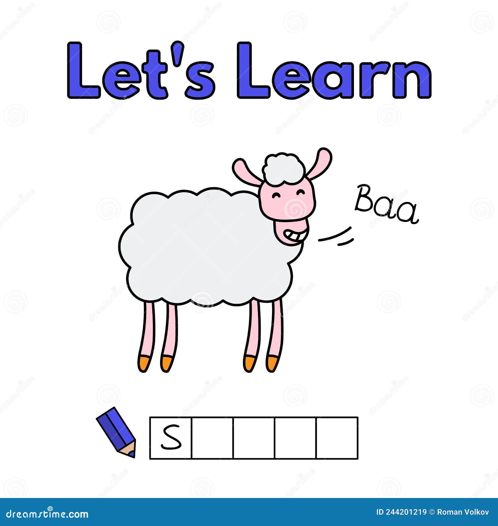 Cartoon Sheep Education Game for Kids Stock Vector - Illustration of ...