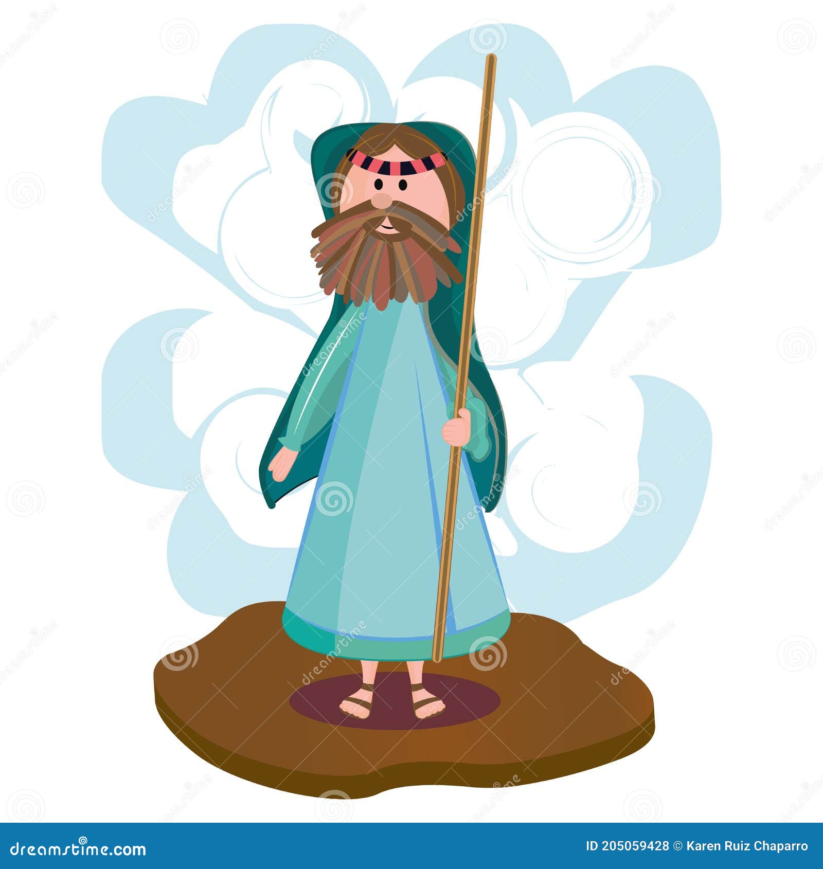 Cartoon of a sheep herder stock vector. Illustration of sheep - 205059428