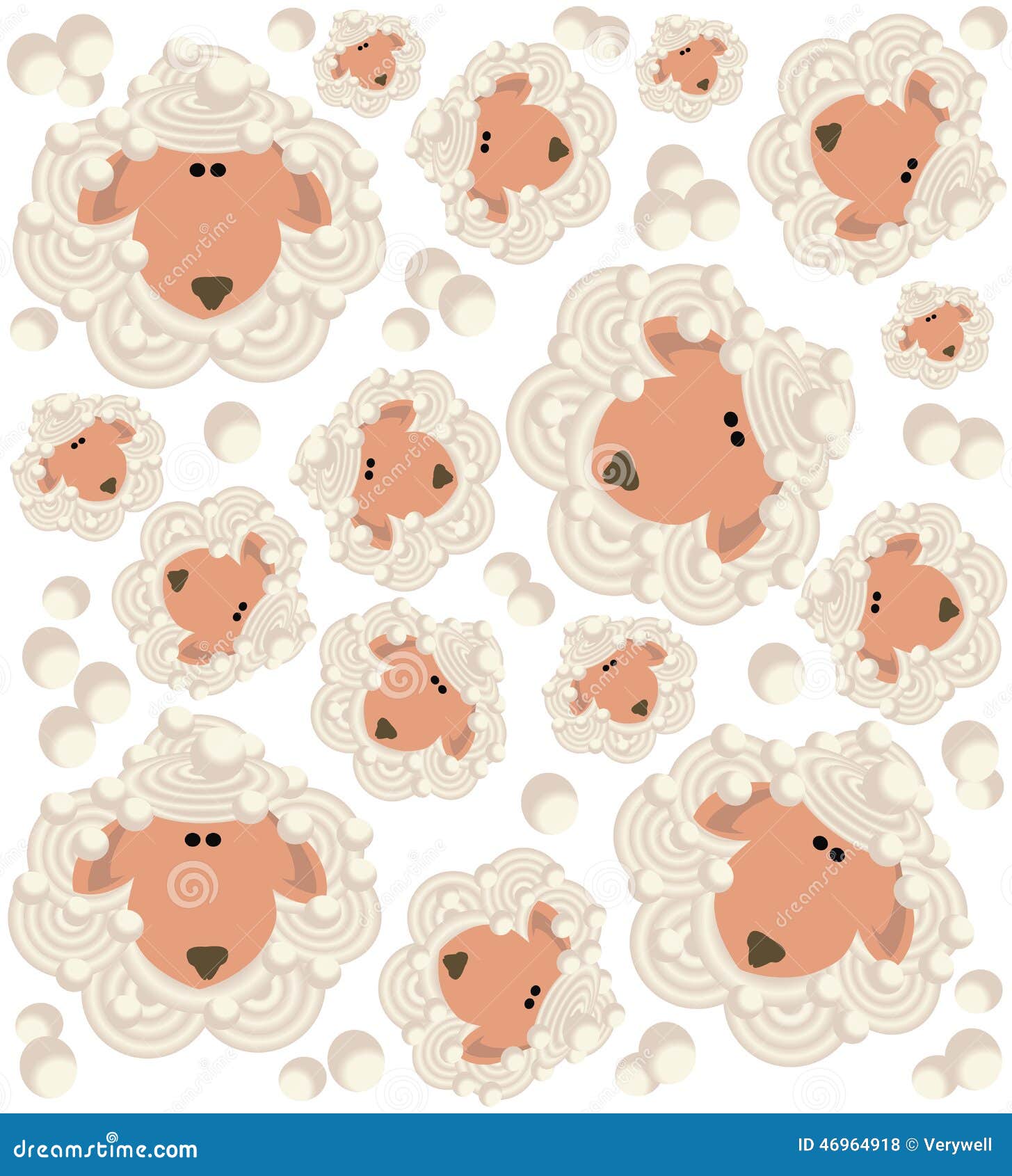 Sheep Pattern Cartoon Vector | CartoonDealer.com #50959419