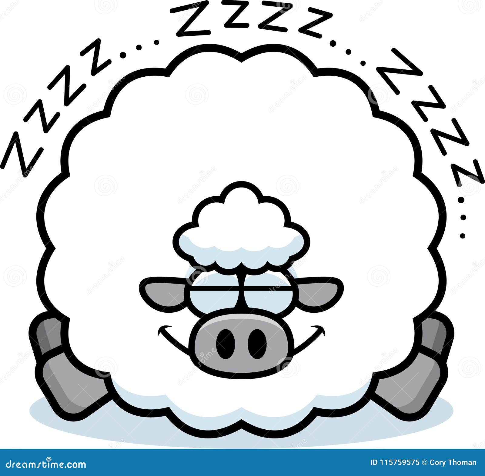 Cartoon Sheep Sleeping stock vector. Illustration of resting - 115759575