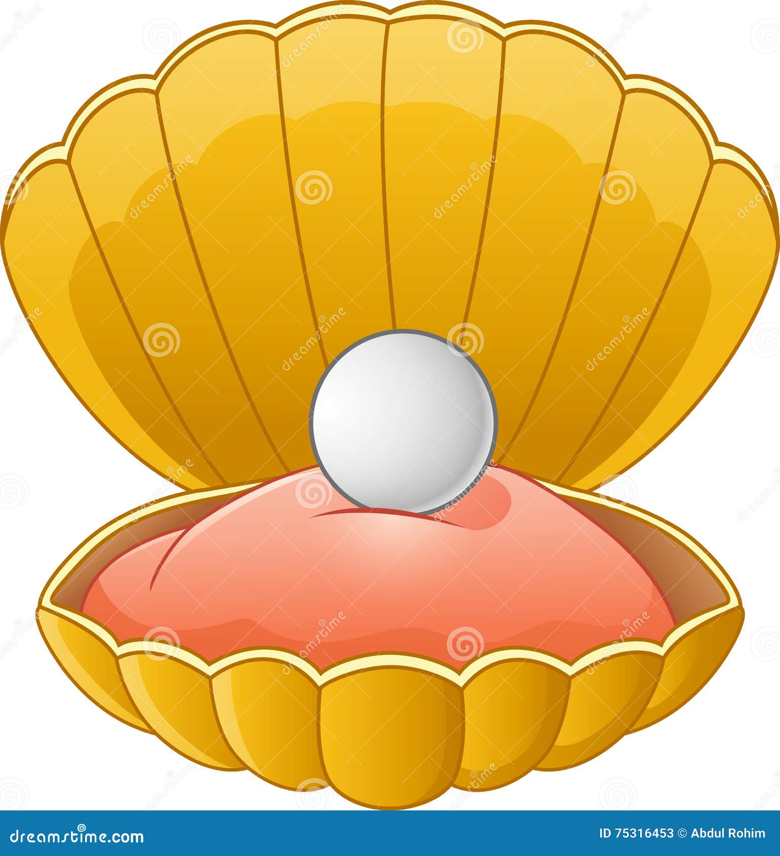 Scallop Seashell With Pearl Illustration Cartoon Vector | CartoonDealer ... Scallop Seashell With Pearl Illustration Cartoon Vector | CartoonDealer ...